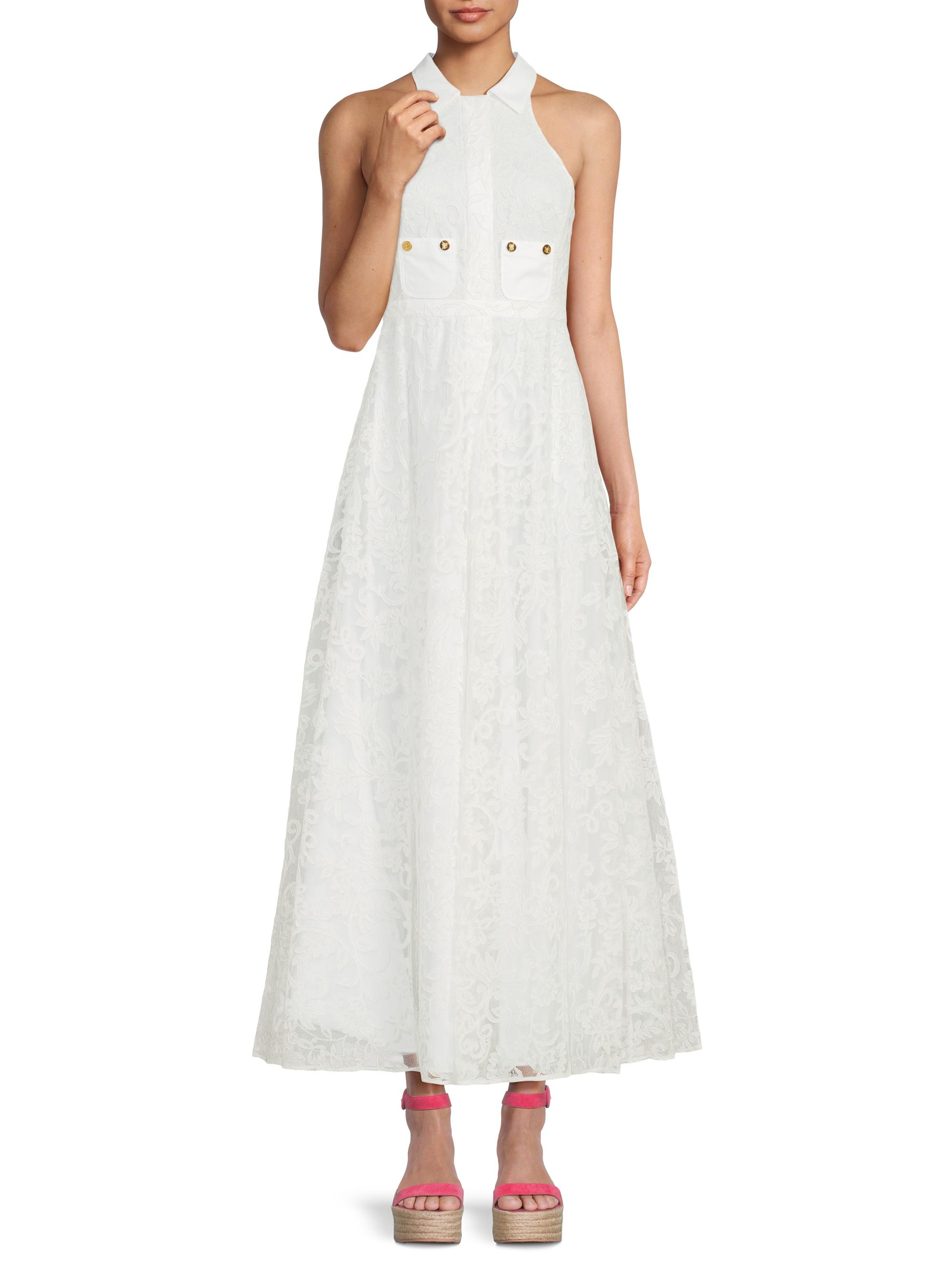 Click here for Giambattista Valli Womens Halter-Neck Lace Maxi Dr... prices