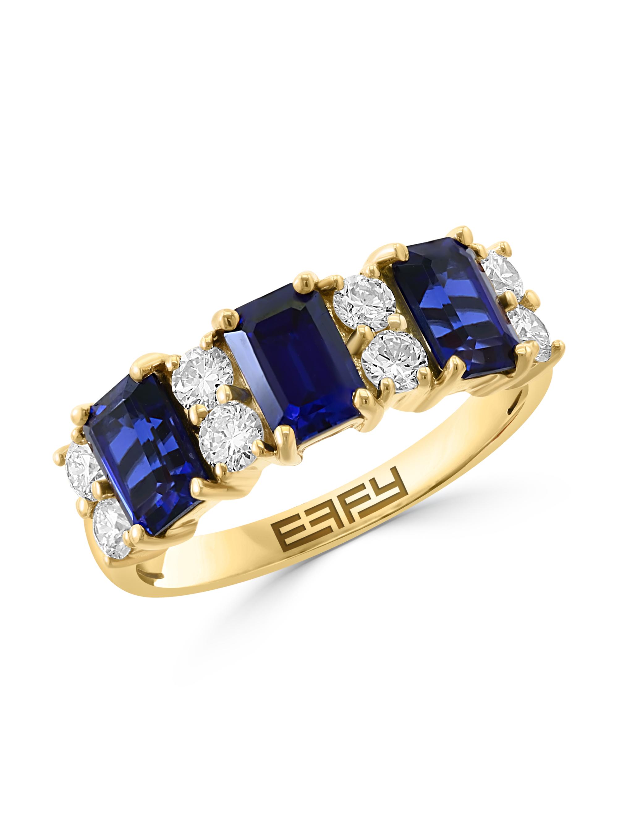 Click here for Effy Womens 14K Yellow Gold  Lab-Grown Sapphire &... prices