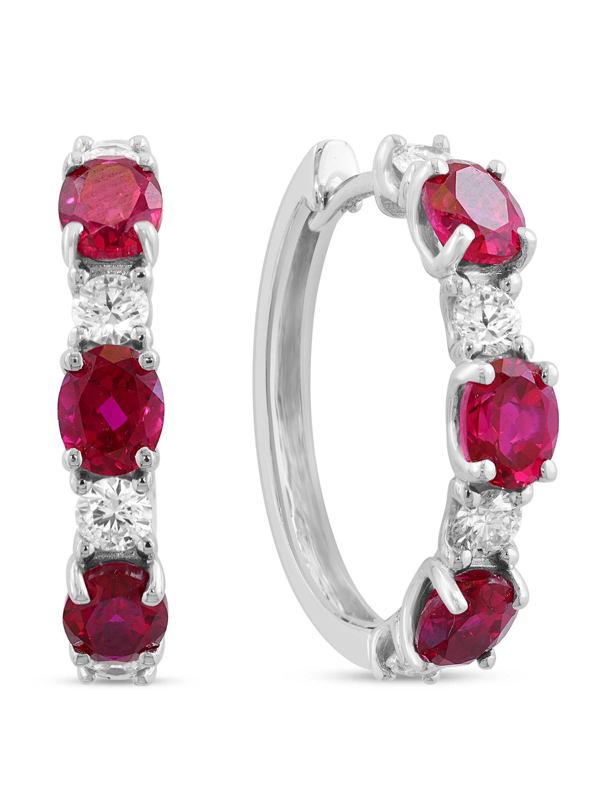 Click here for Effy Womens 14K White Gold  Lab Grown Ruby & 0.78... prices