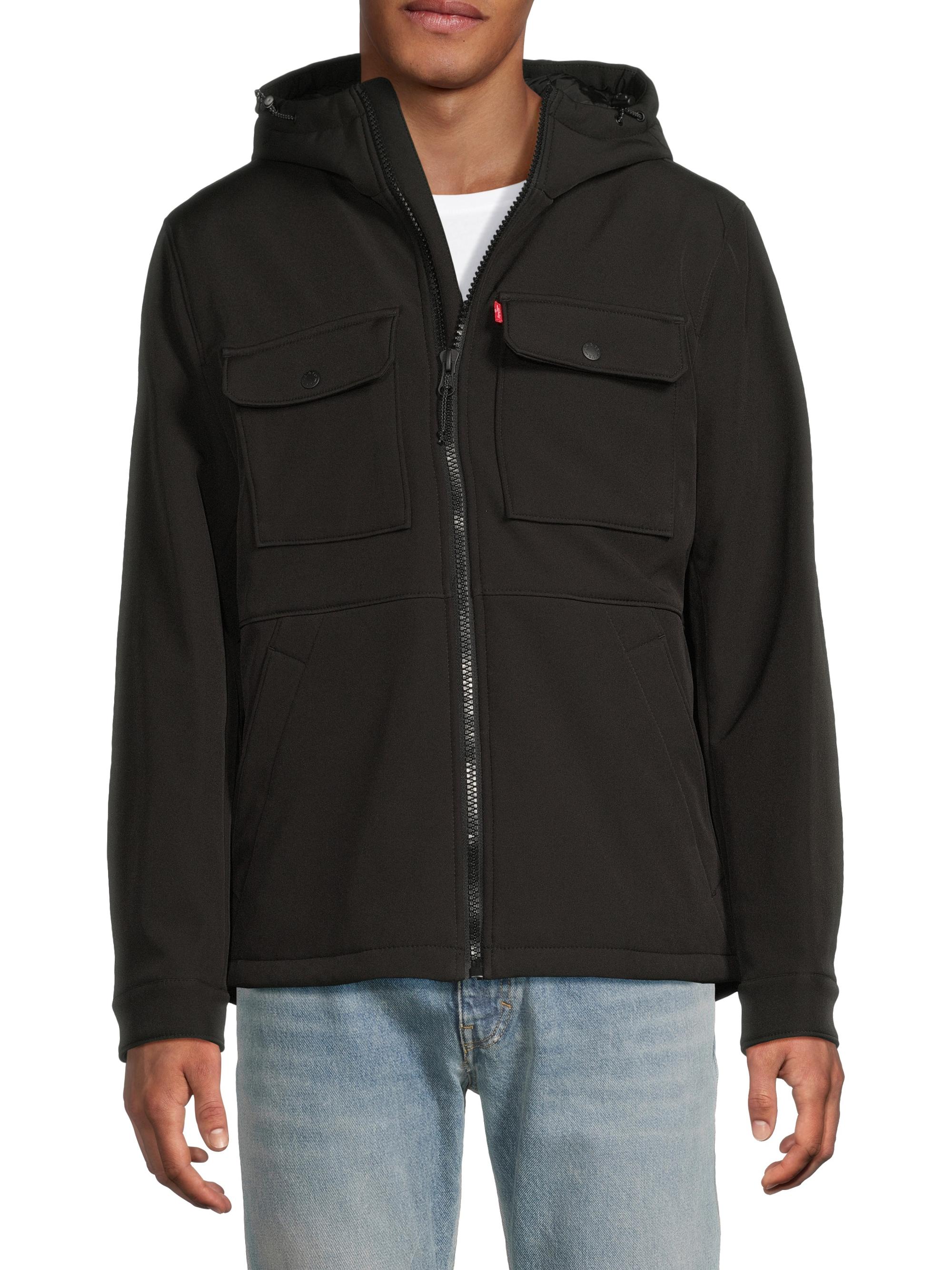 Click here for Levis Mens Hooded Soft Shell Jacket - Black - Size... prices