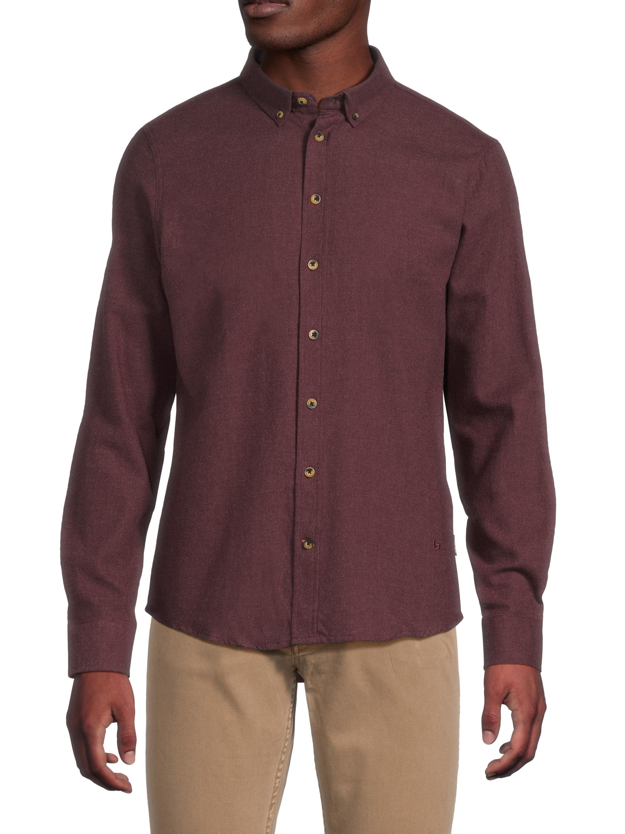 Click here for Blend Mens Cotton Button-Down Shirt - Wine - Size... prices