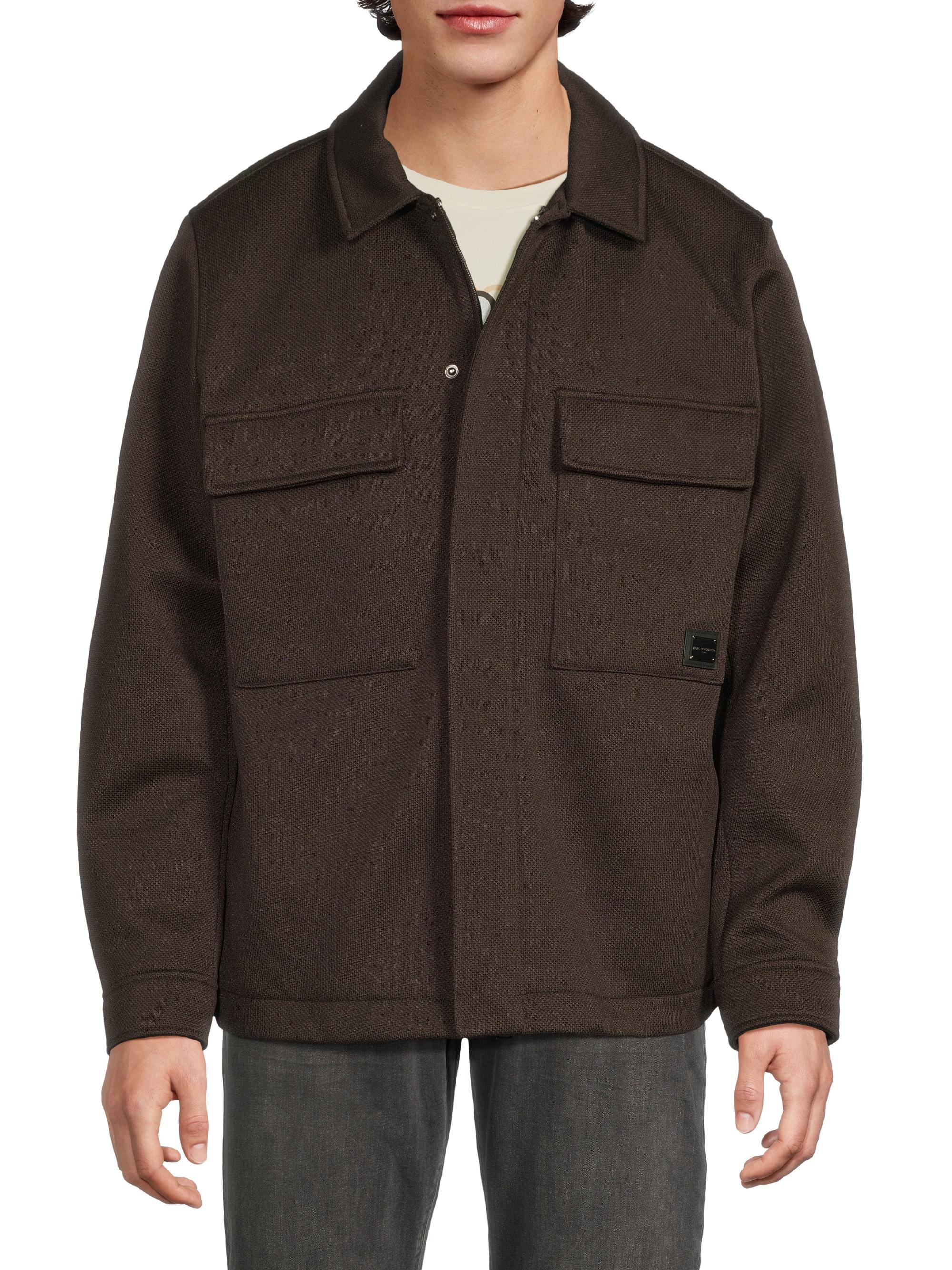 Click here for Karl Lagerfeld Paris Twill Collared Shirt Jacket prices