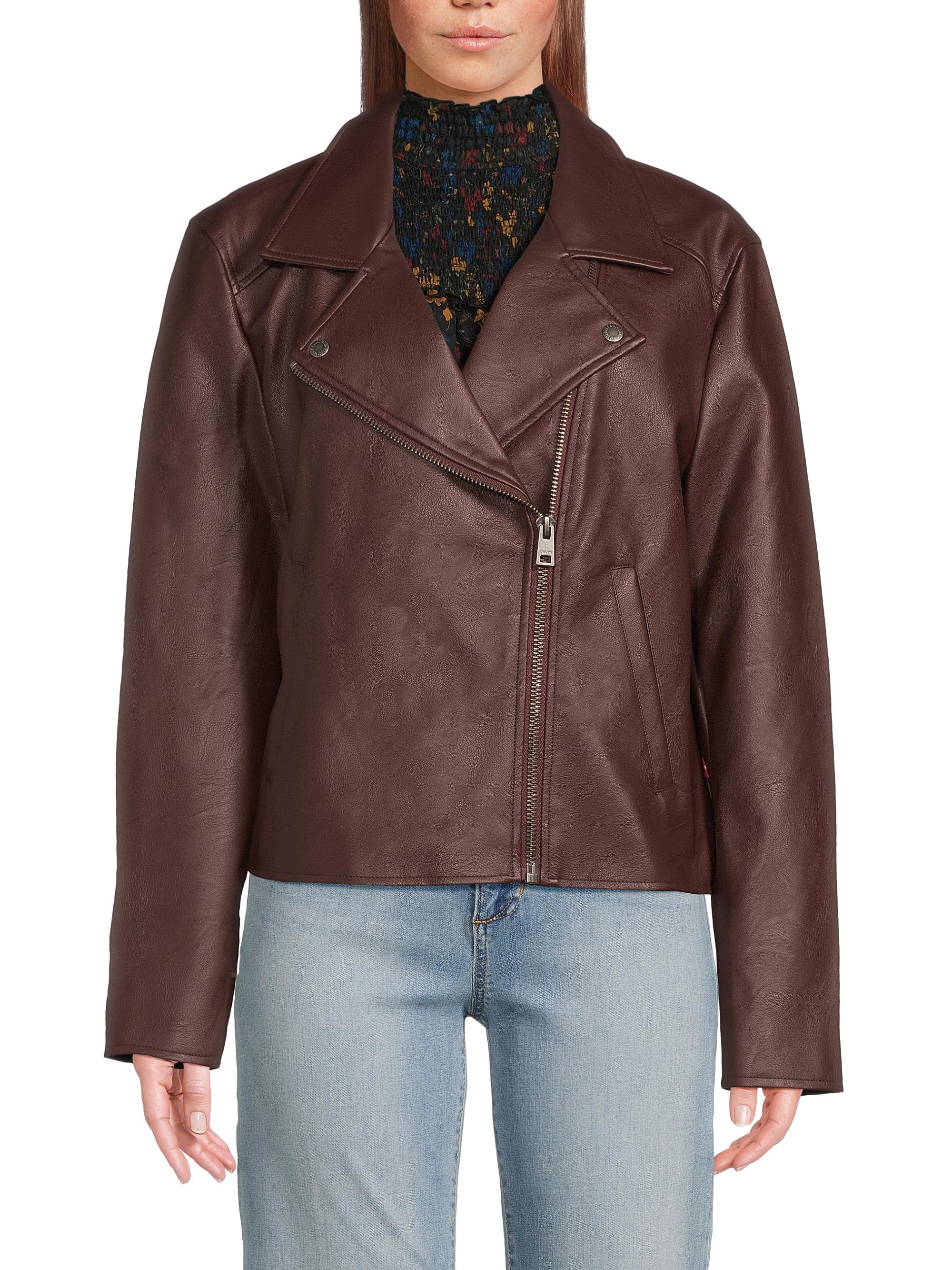 Click here for Levis Womens Faux Leather Moto Jacket - Fig - Size... prices