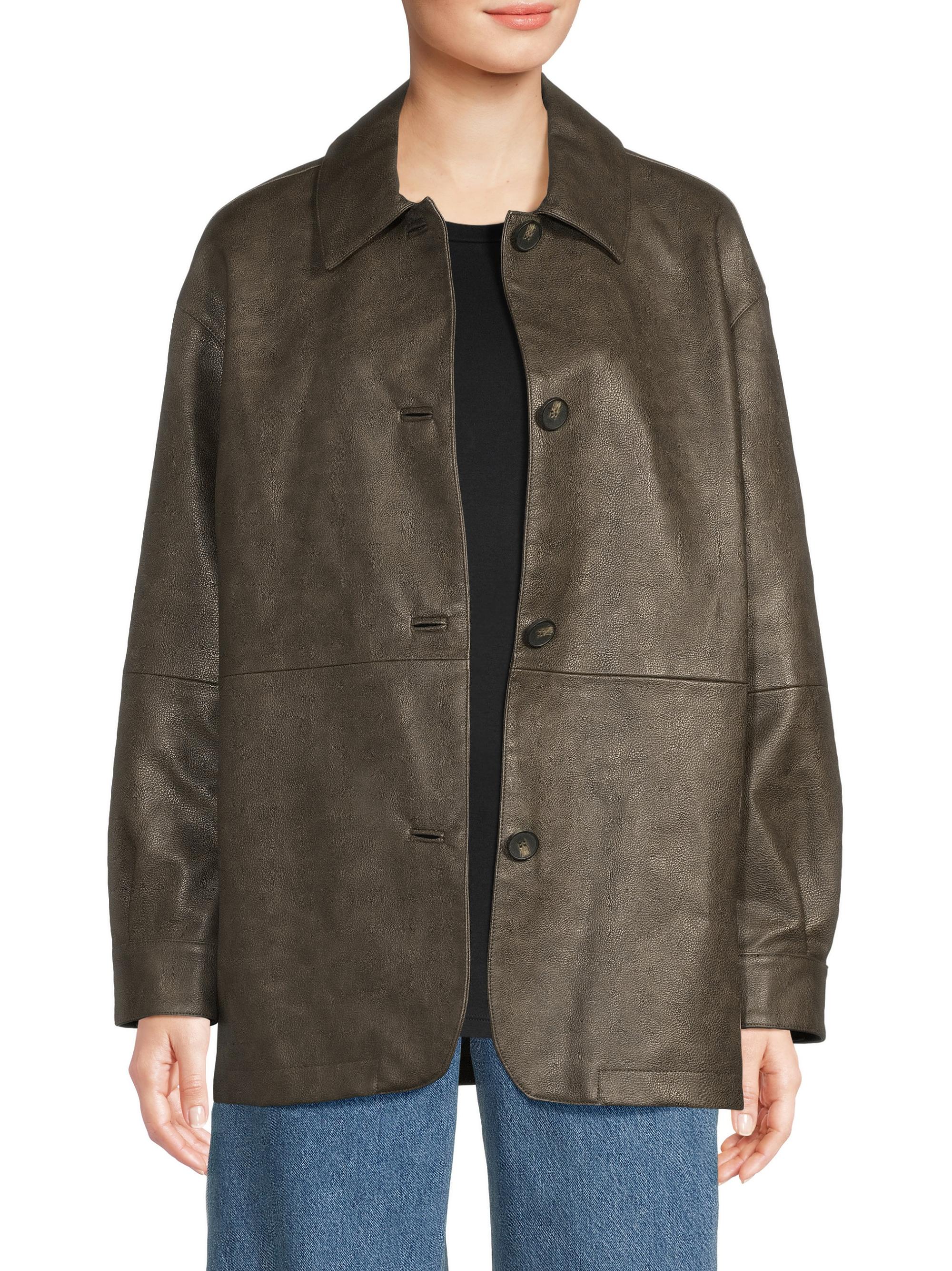 Click here for Levis Womens Drop Shoulder Faux Leather Jacket - A... prices