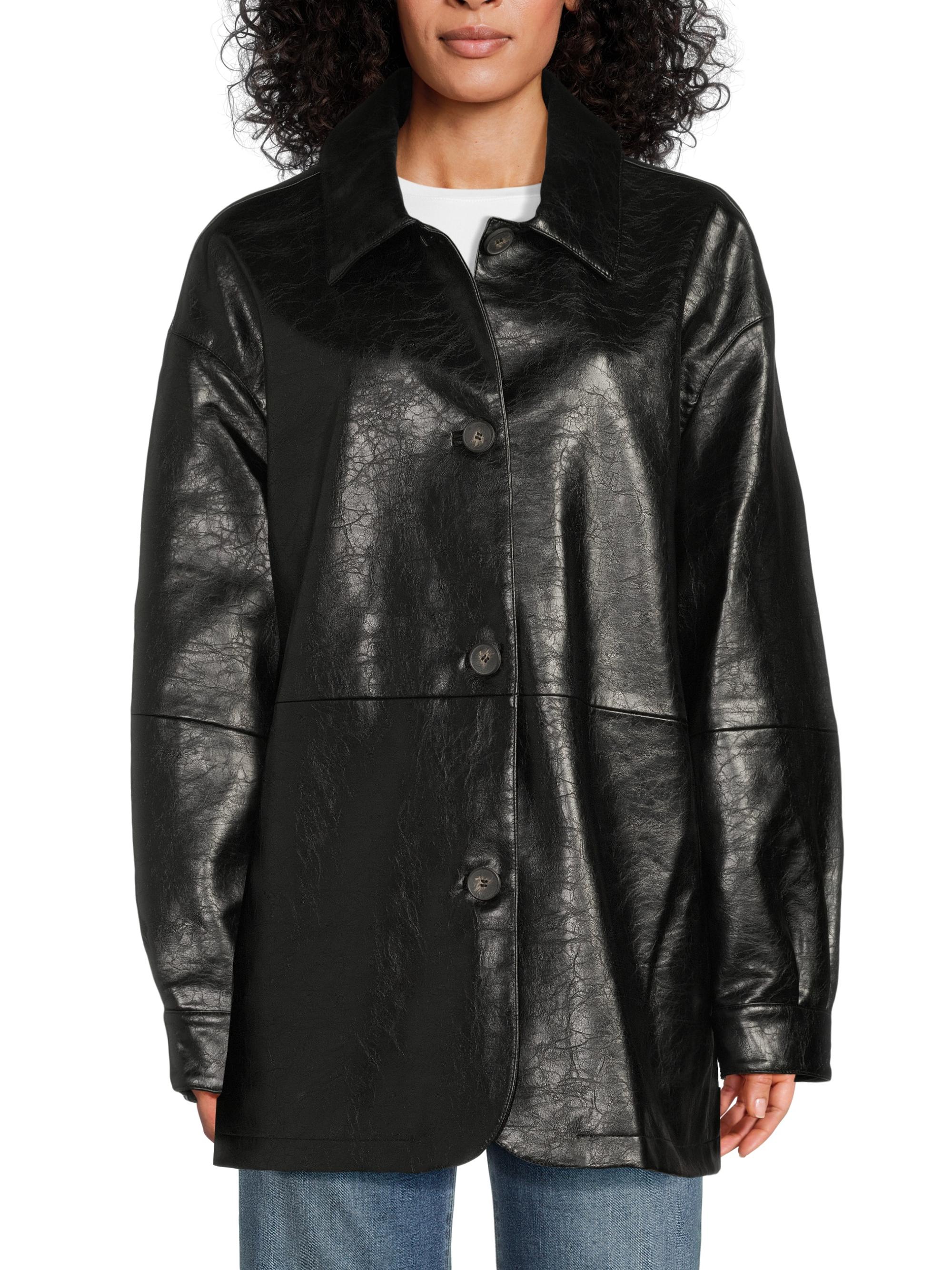 Click here for Levis Womens Faux Leather Relaxed Vintage Look Bla... prices