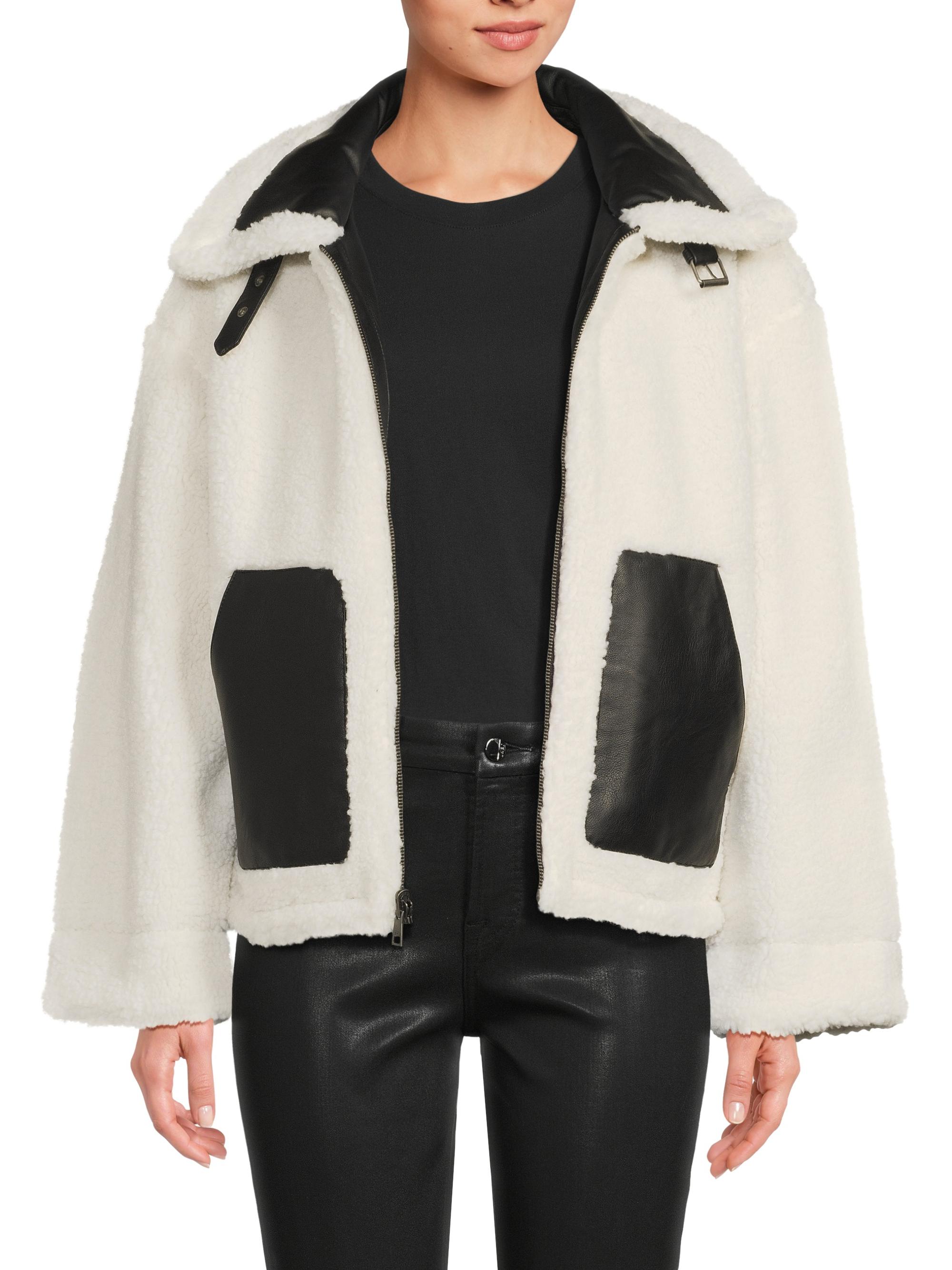 Click here for Levis Womens Faux Shearling Reversible Jacket - Bl... prices