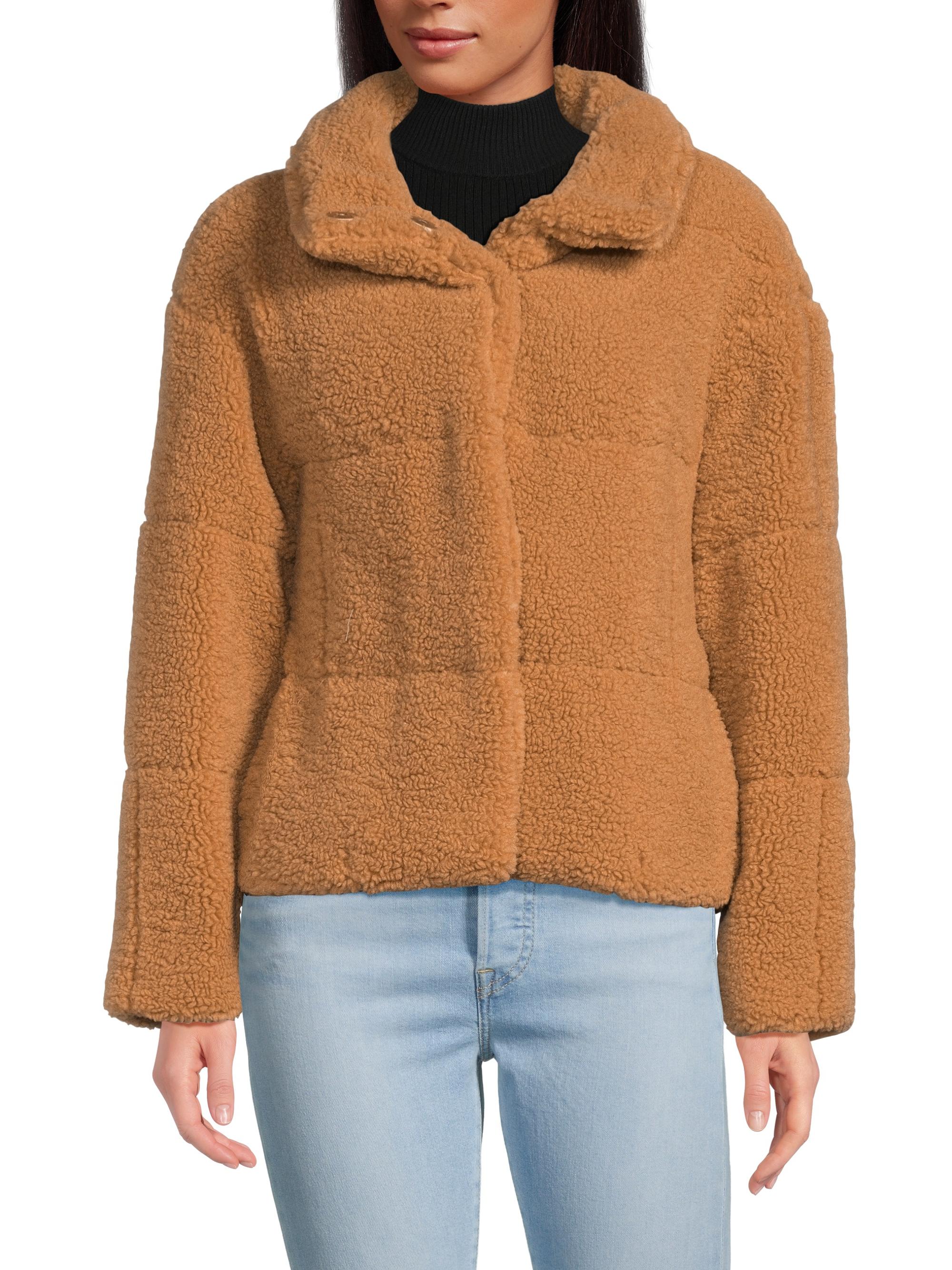 Click here for Levis Womens Faux Fur Short Jacket - Chestnut - Si... prices