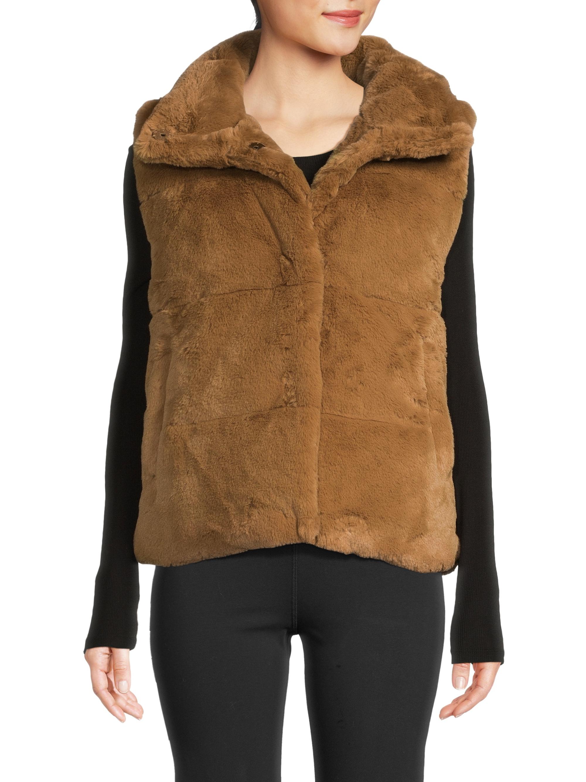 Click here for Champion Womens Faux Fur Puffer Vest - Cognac - Si... prices