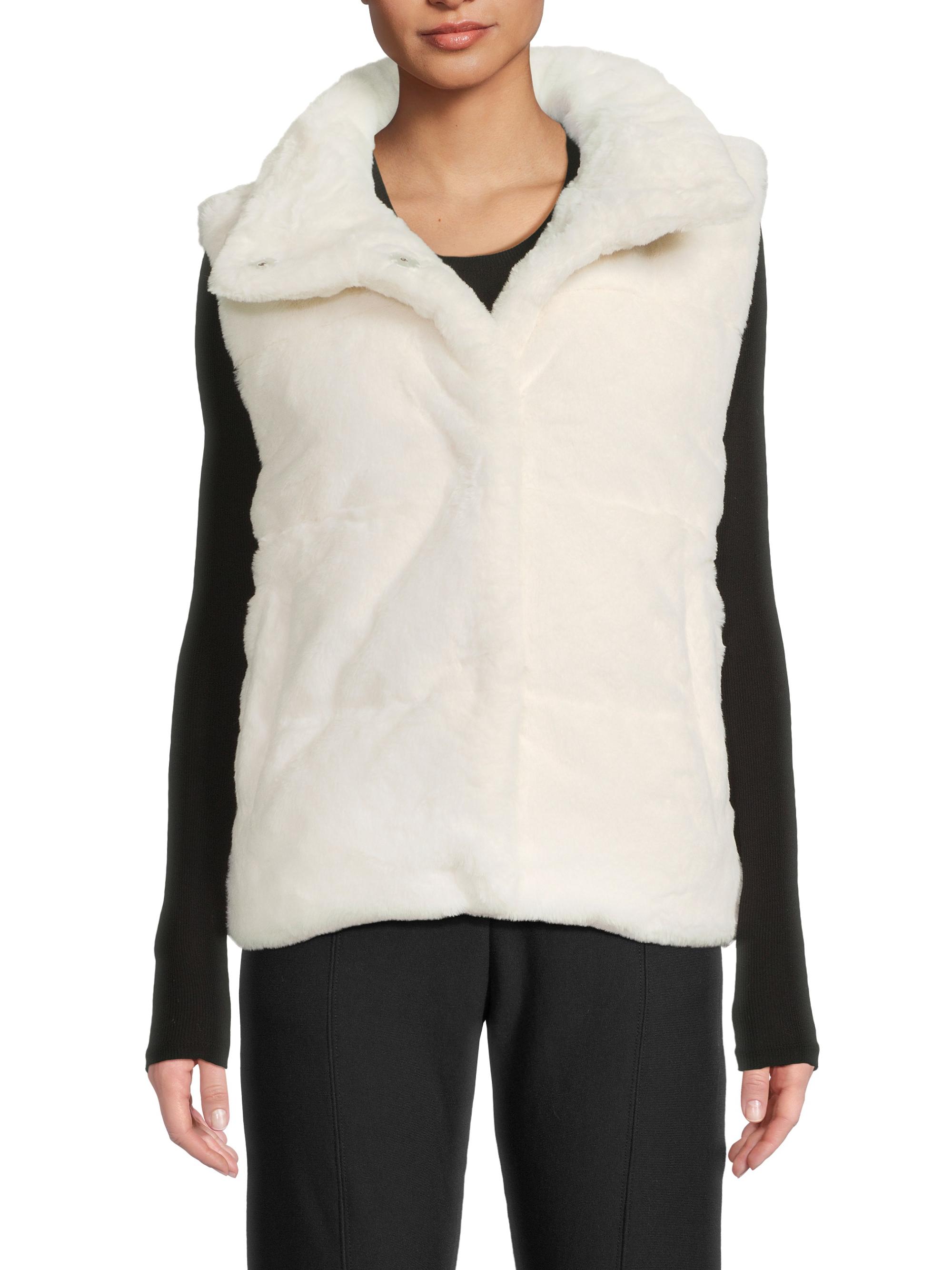 Click here for Champion Womens Faux Fur Puffer Vest - Cream - Siz... prices
