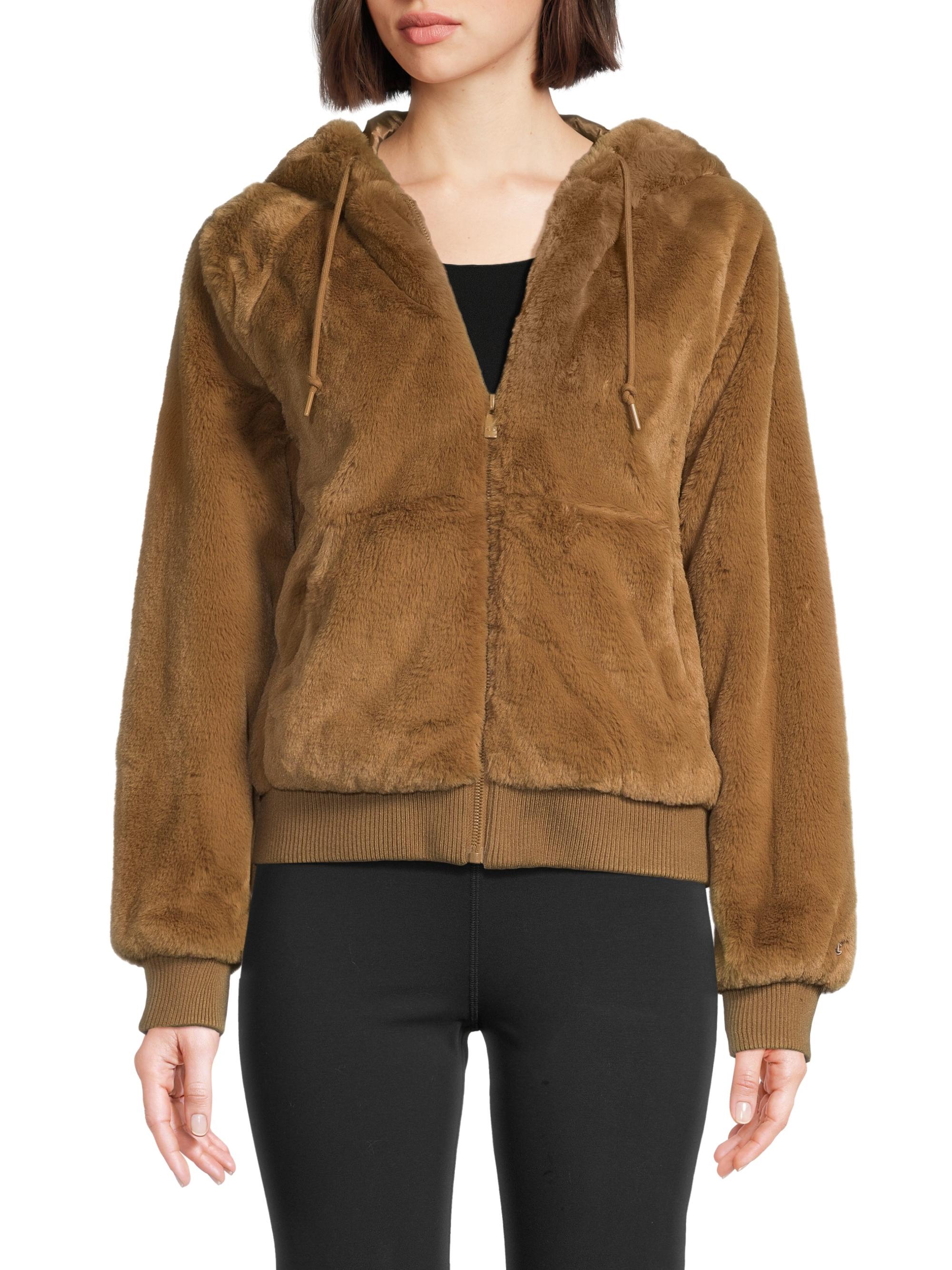 Click here for Champion Womens Faux Fur Zip Hoodie - Cognac - Siz... prices