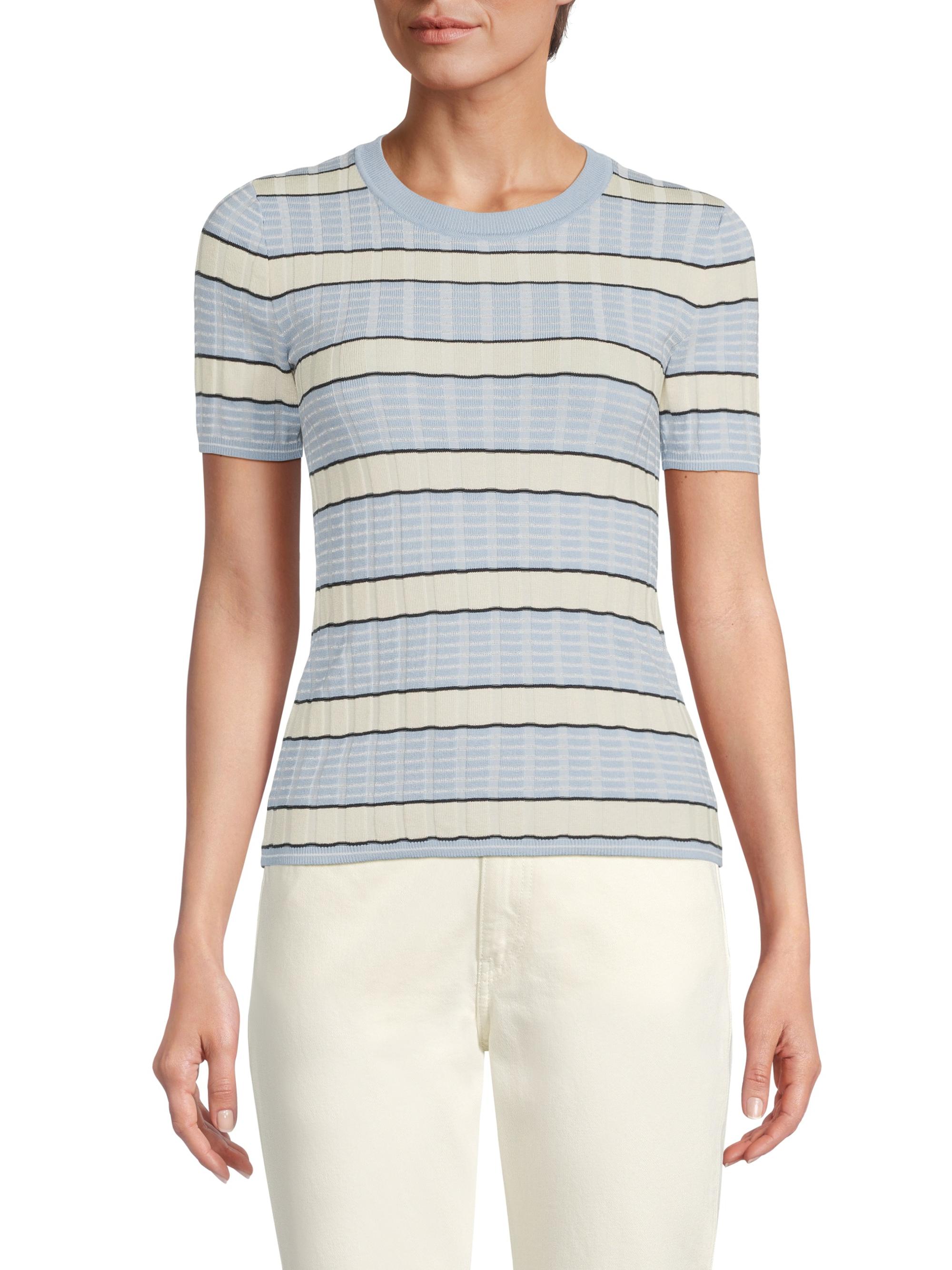Click here for Rag & Bone Womens Eloise Striped Short-Sleeve Swea... prices
