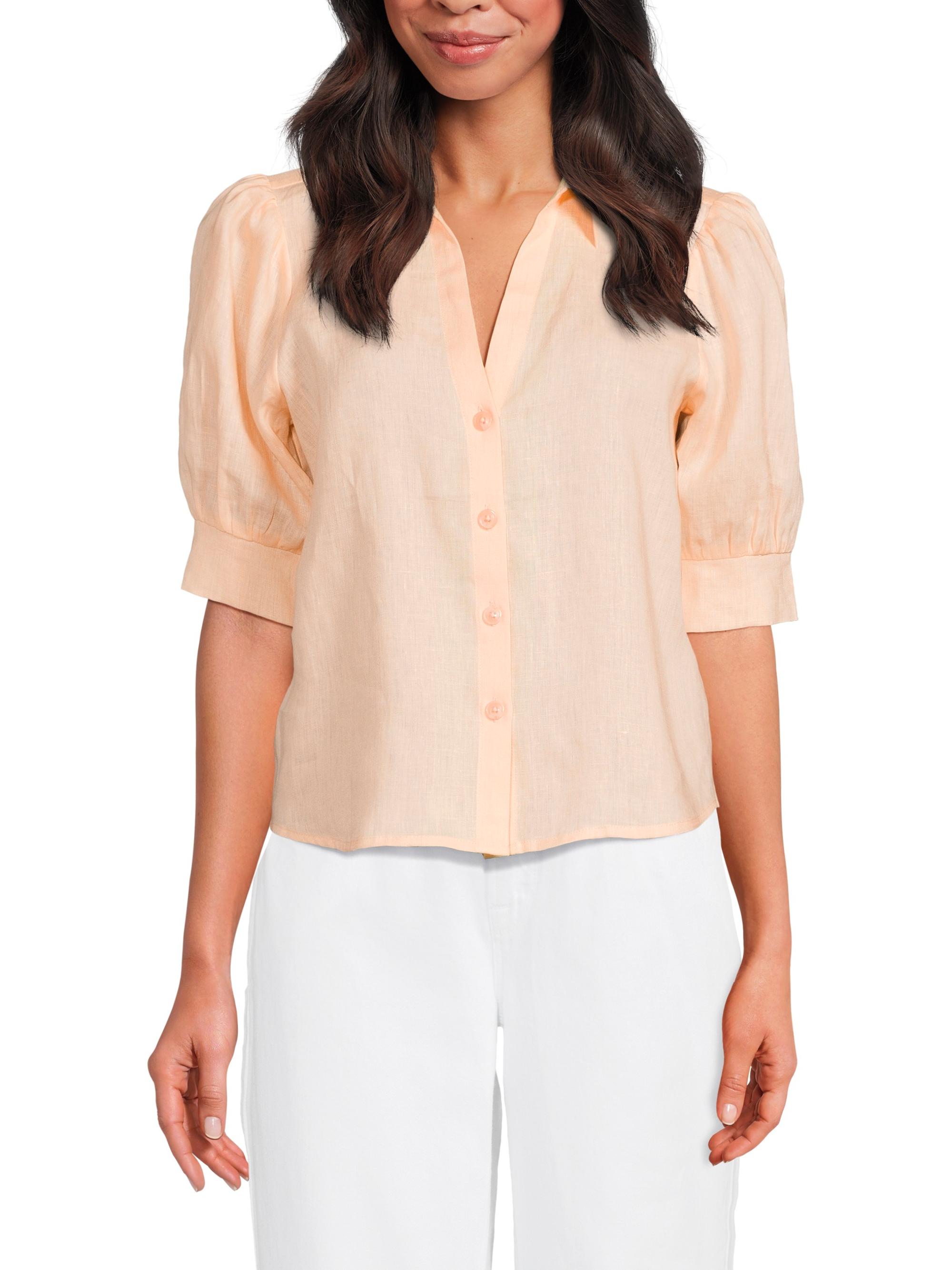 Click here for Saks Fifth Avenue Womens 100 Linen Elbow-Sleeve Bu... prices