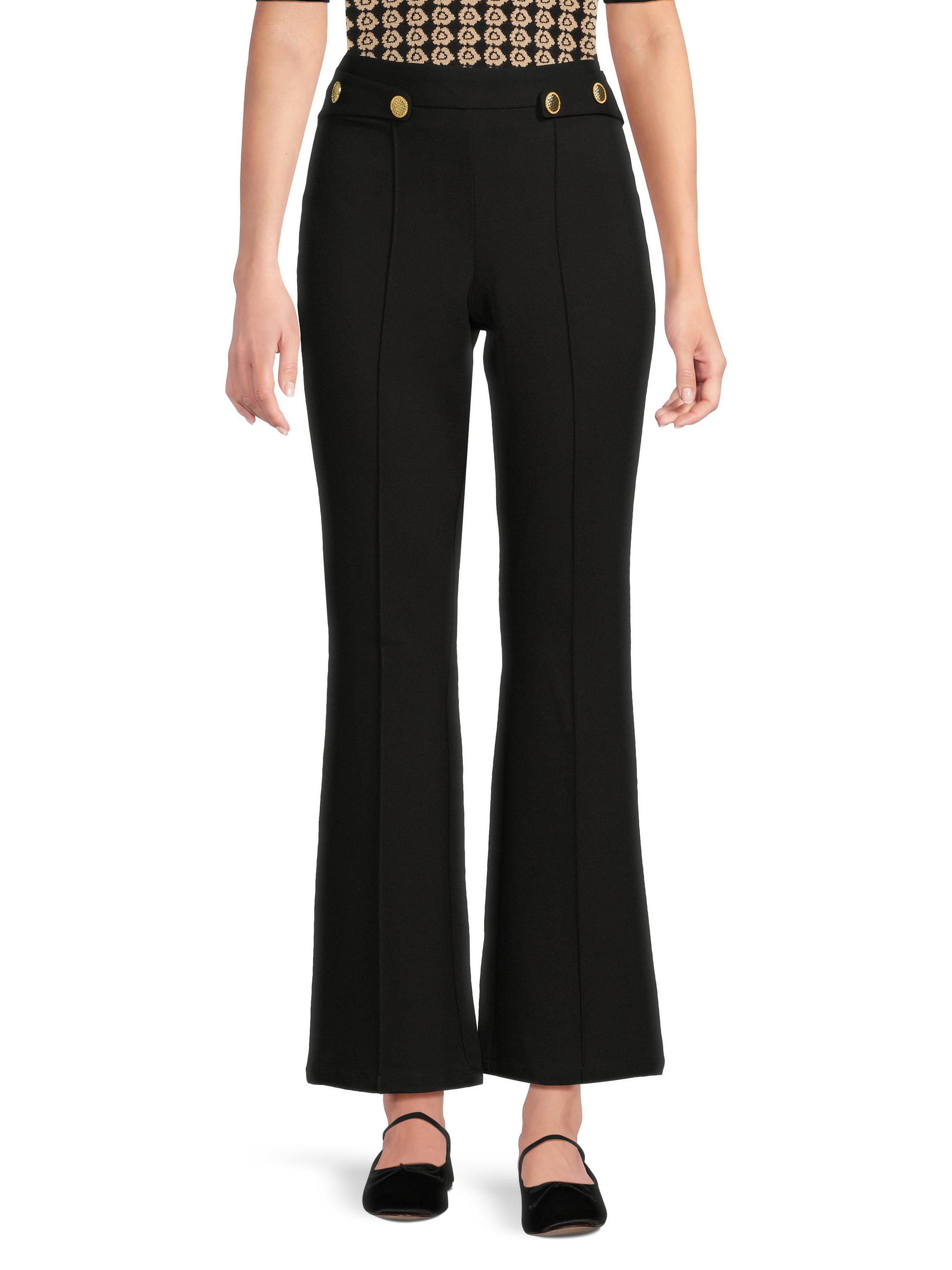 T Tahari Flared Leg Pants with Buttons