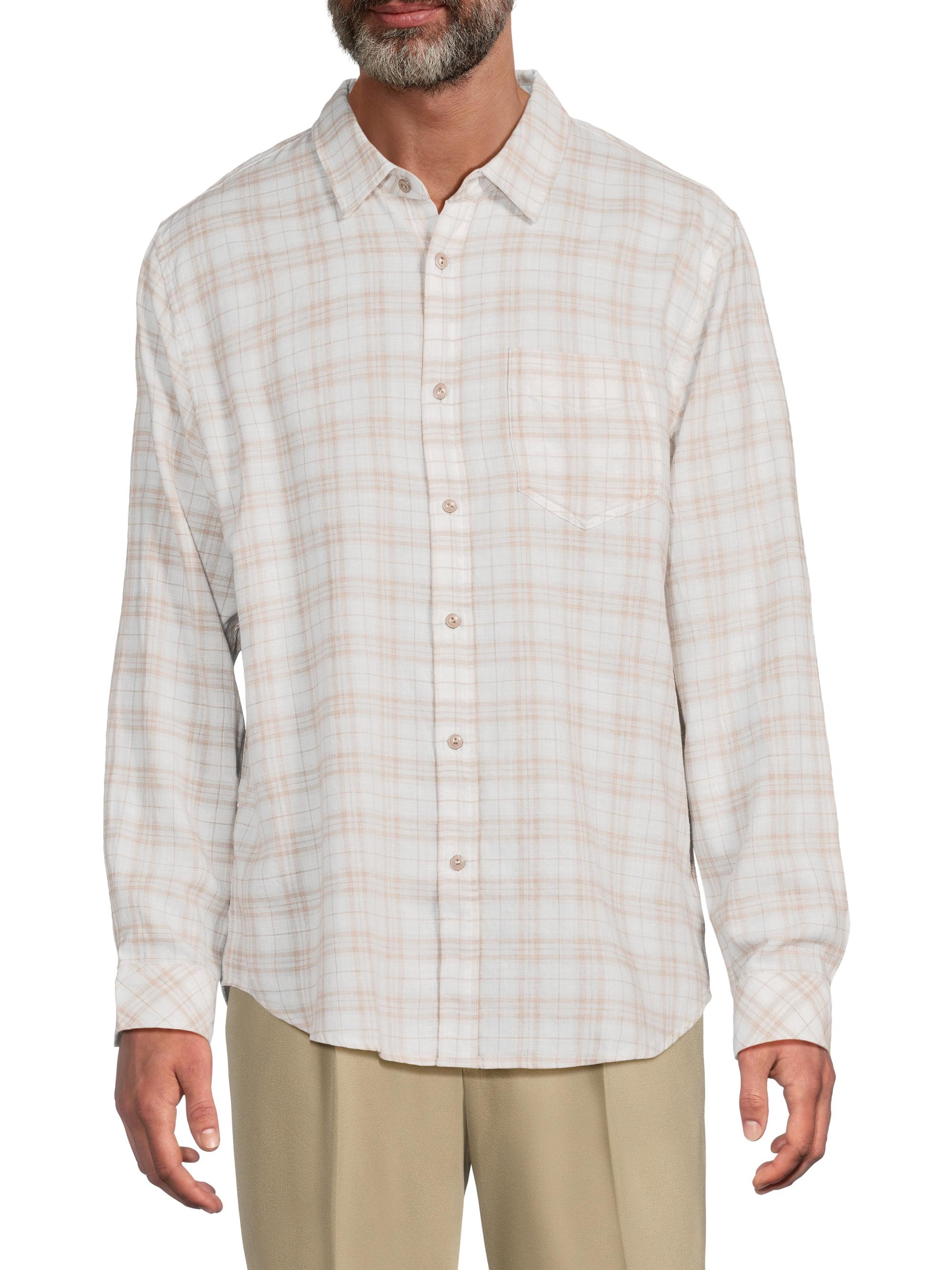 Click here for Rails Mens Wyatt Checked Cotton Shirt - Beige Plai... prices