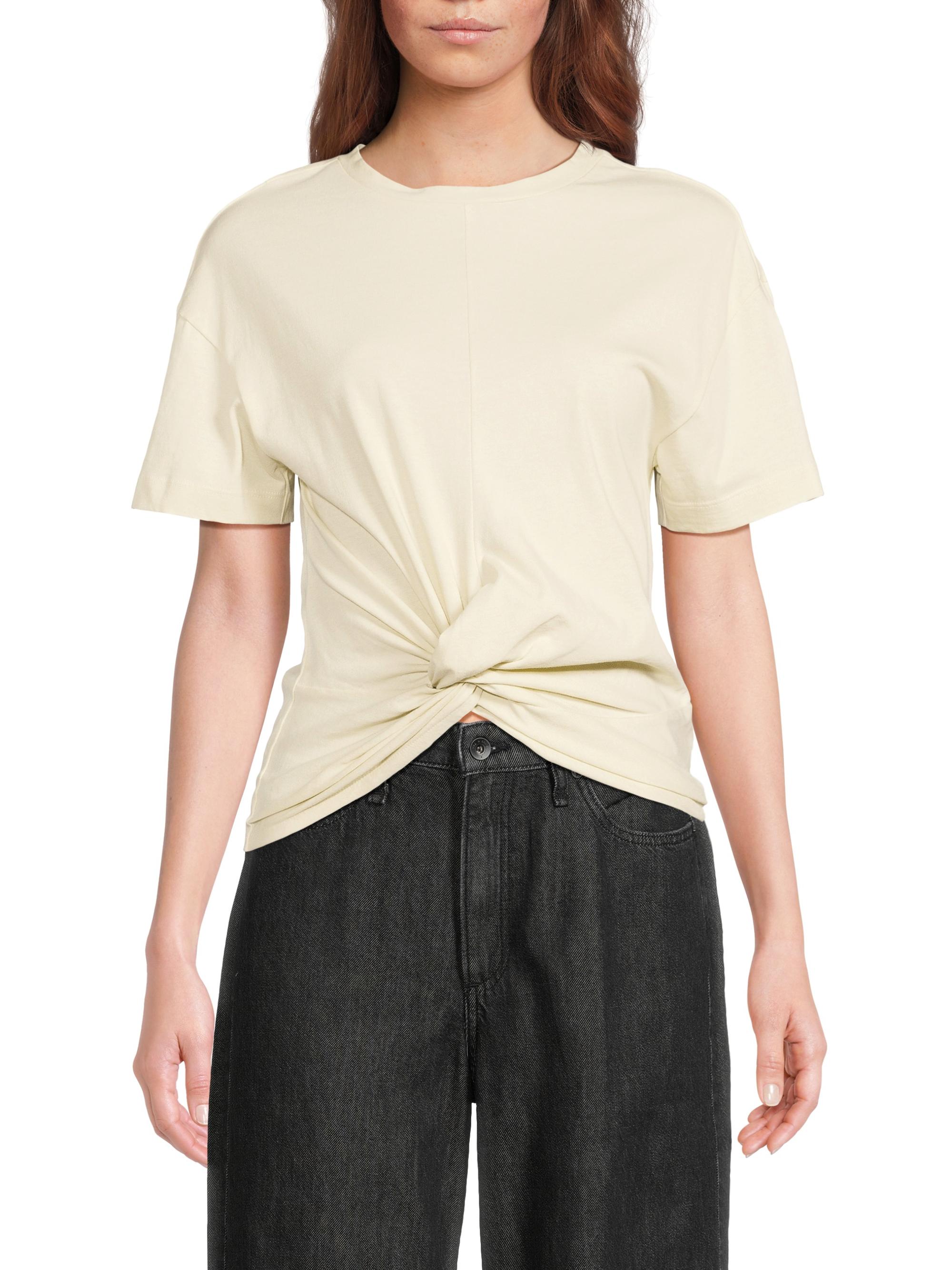 Click here for Rag & Bone Womens Mica Twisted Knot Cotton Top - I... prices