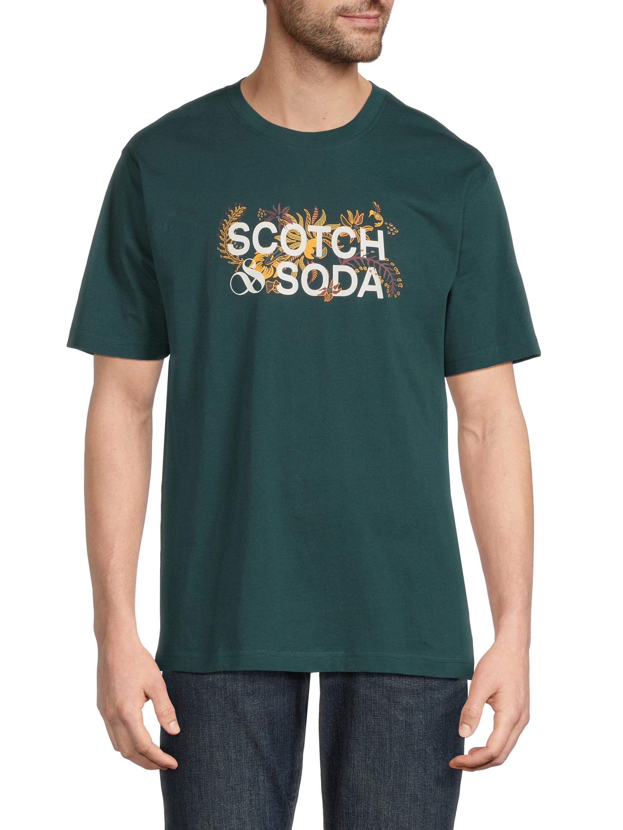 Click here for Scotch & Soda Mens Floral Logo Graphic Cotton Rela... prices