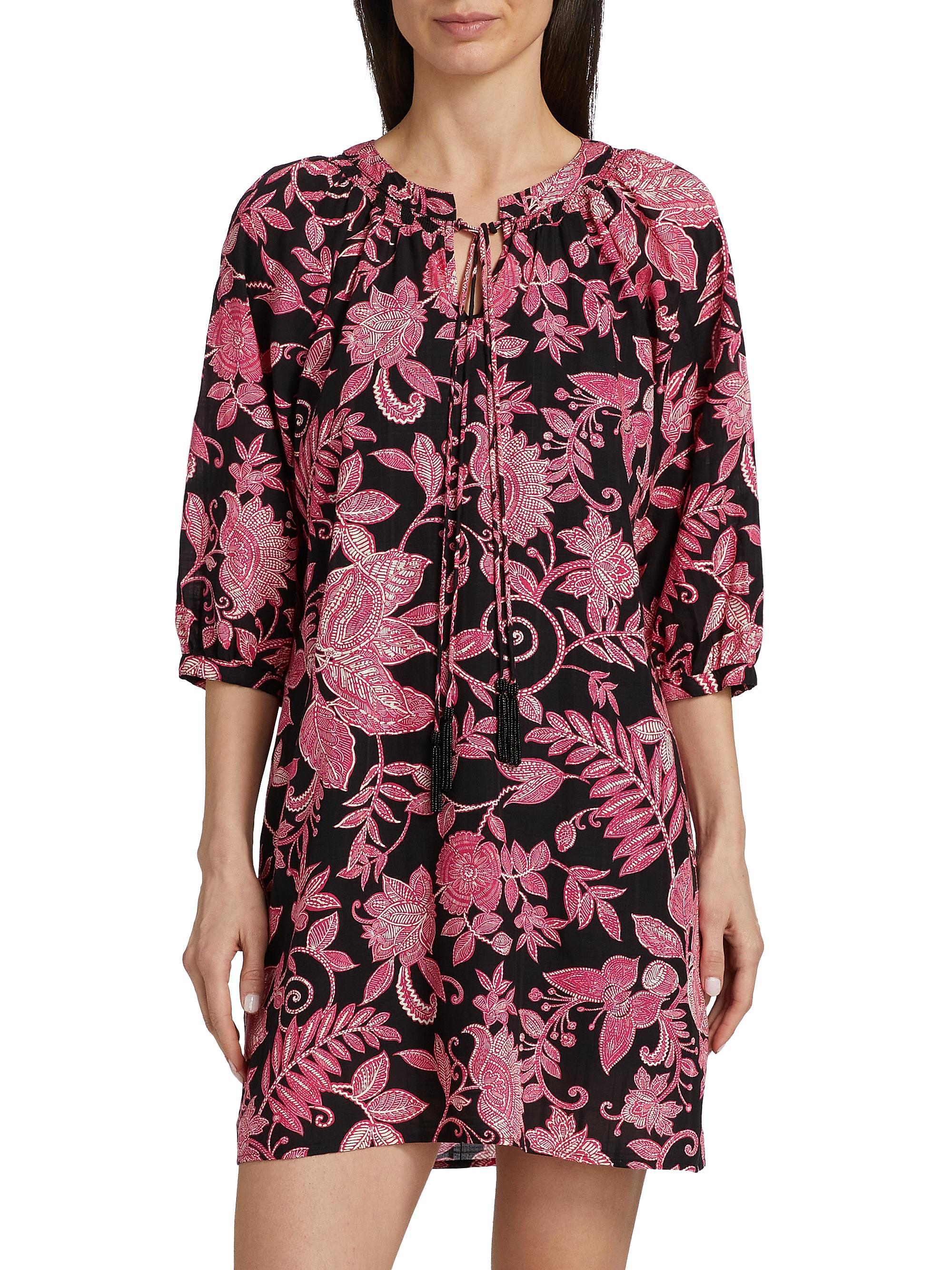 Click here for Johnny Was Womens Printed Tieneck Minidress - Alyc... prices