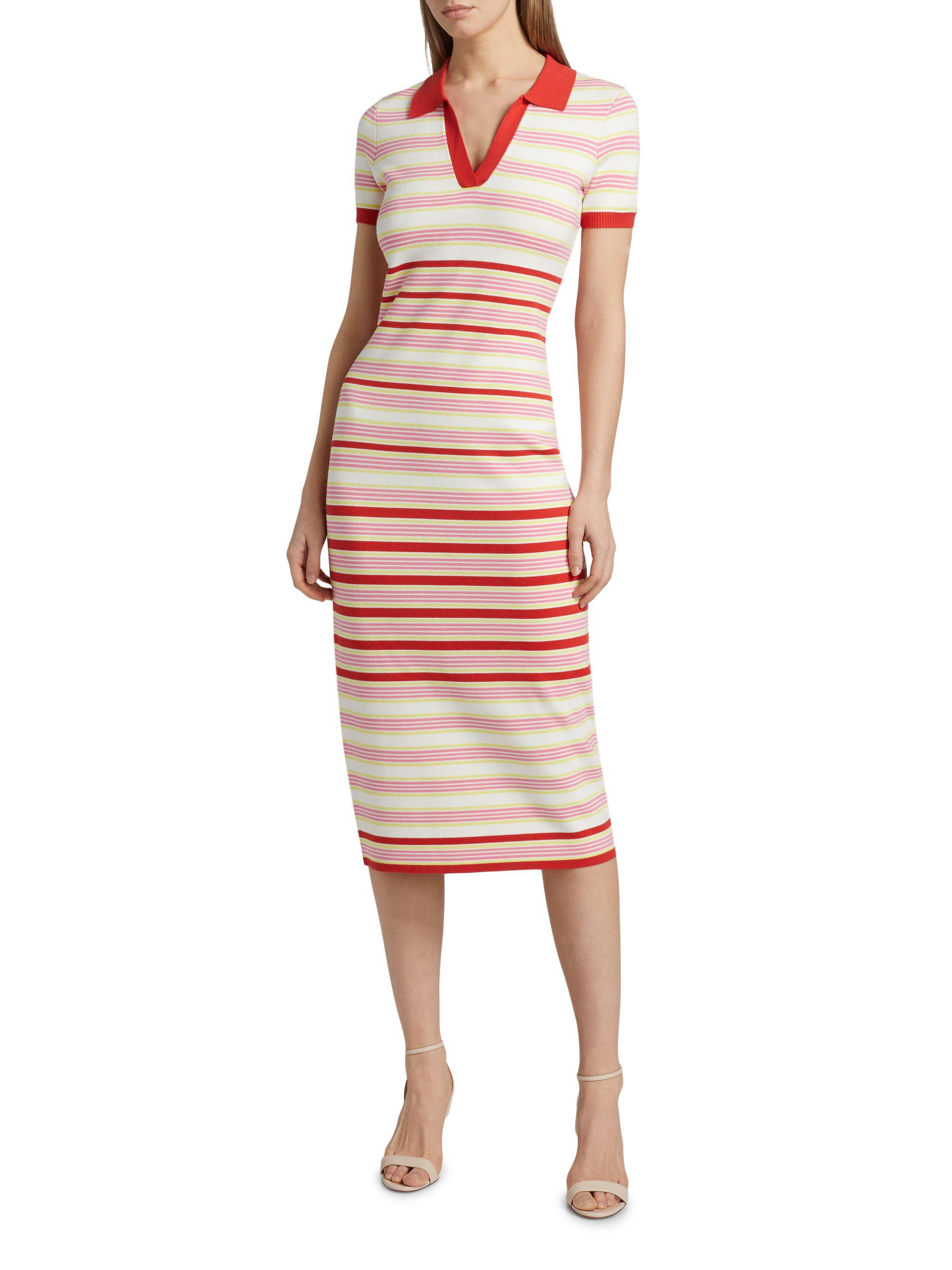Click here for Elie Tahari Womens The Liberty Striped Midi-Dress... prices