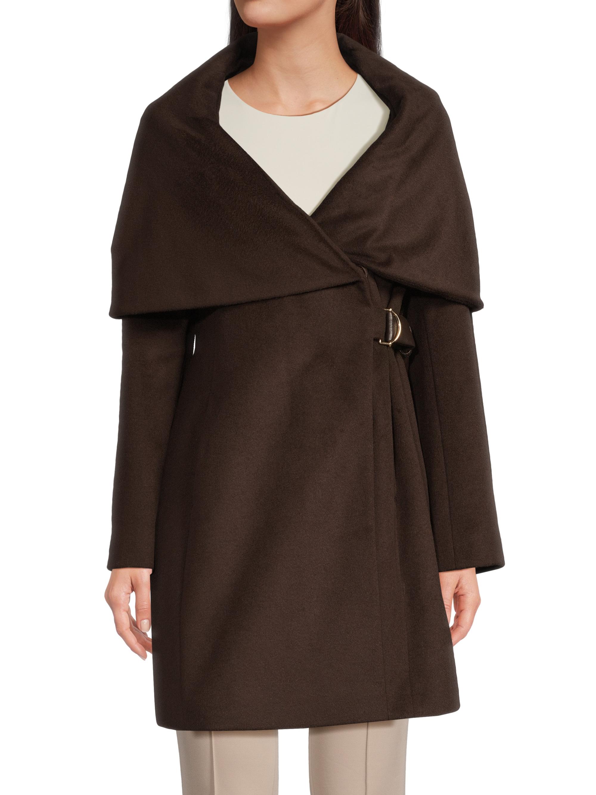 Click here for Via Spiga Womens Oversized Shawl Collar Wool-Blend... prices