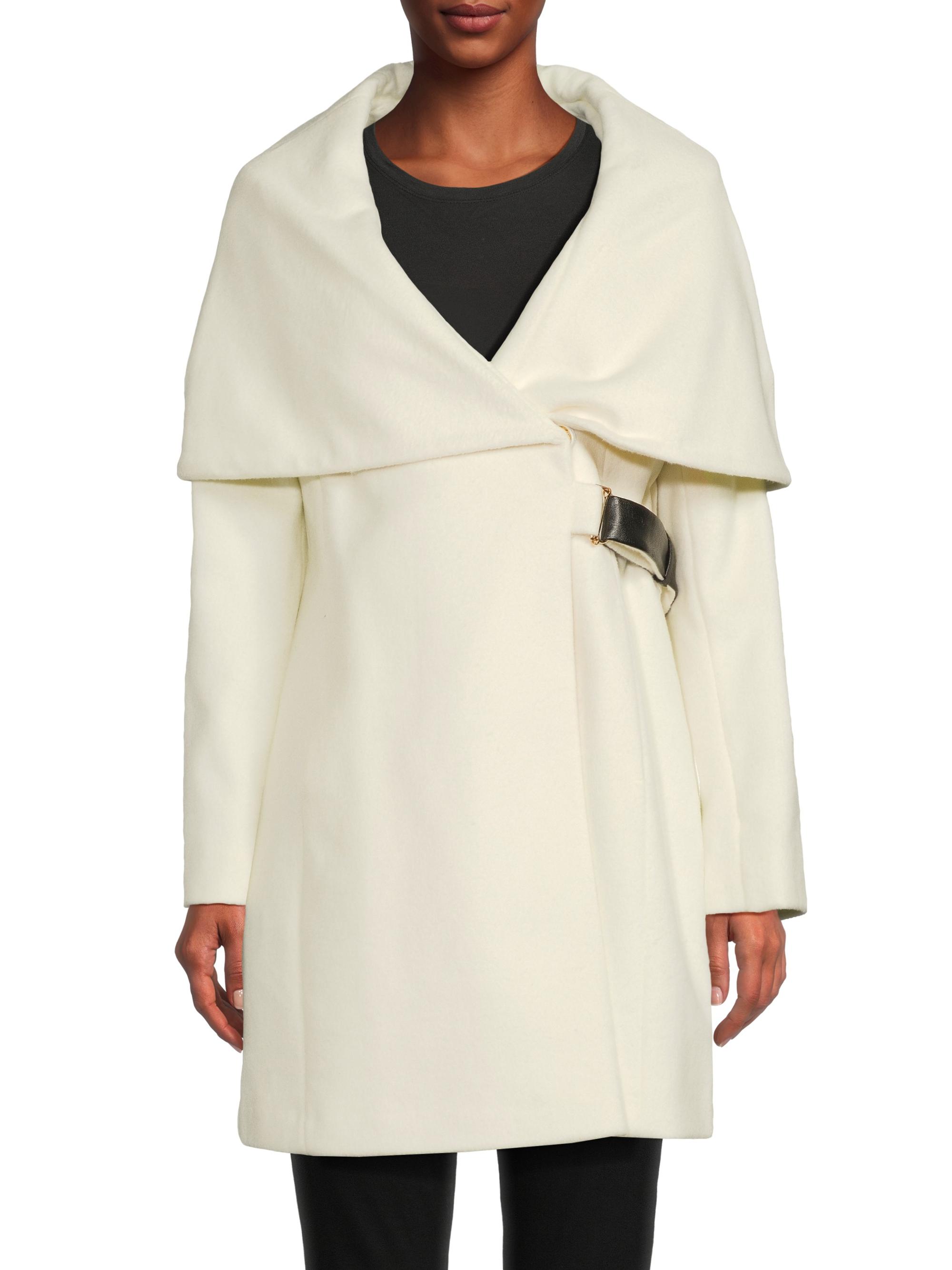 Click here for Via Spiga Womens Oversized Shawl Collar Wool-Blend... prices