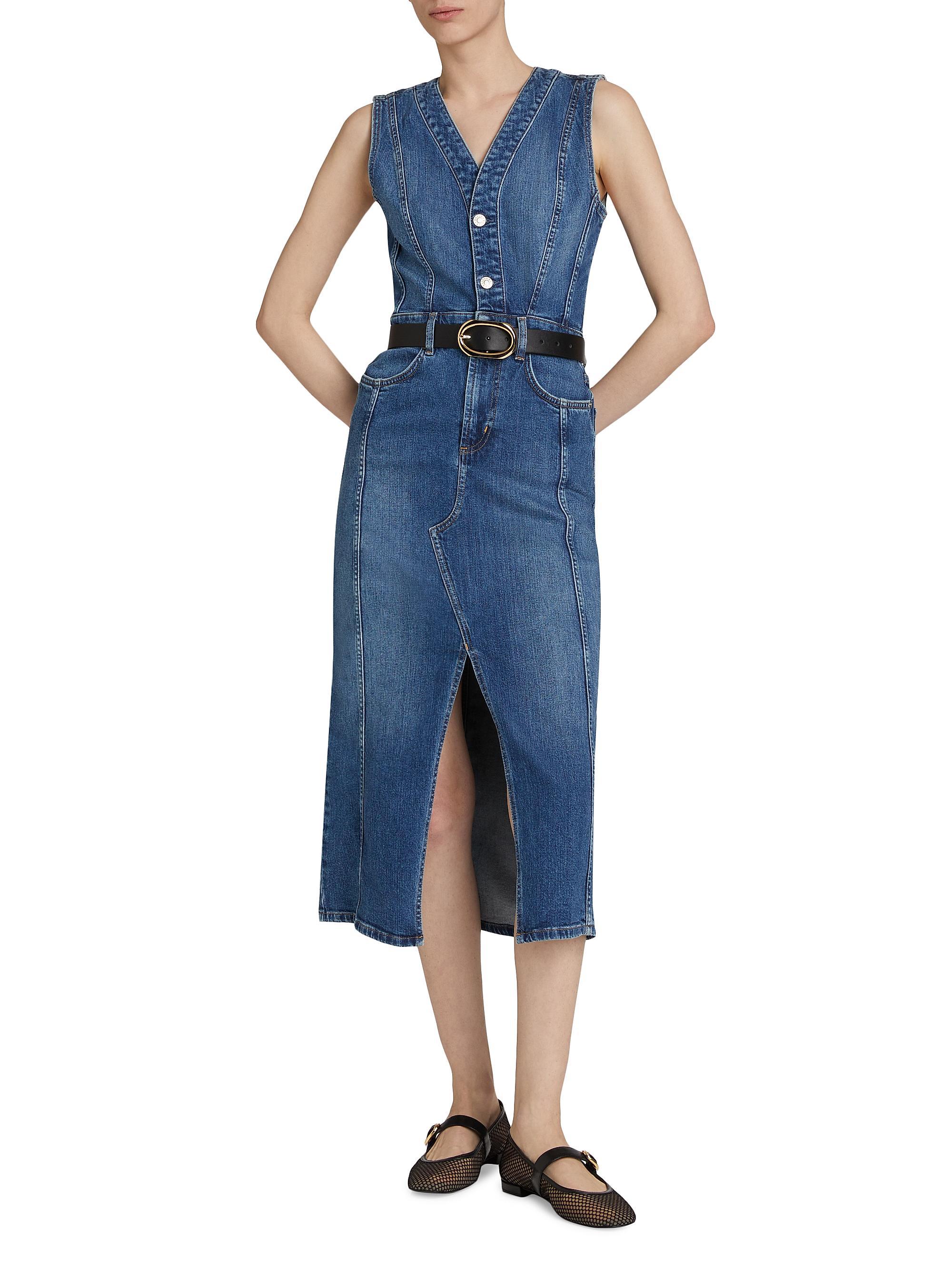 Click here for Rails Womens Westwood Denim Sleeveless Midi-Dress... prices