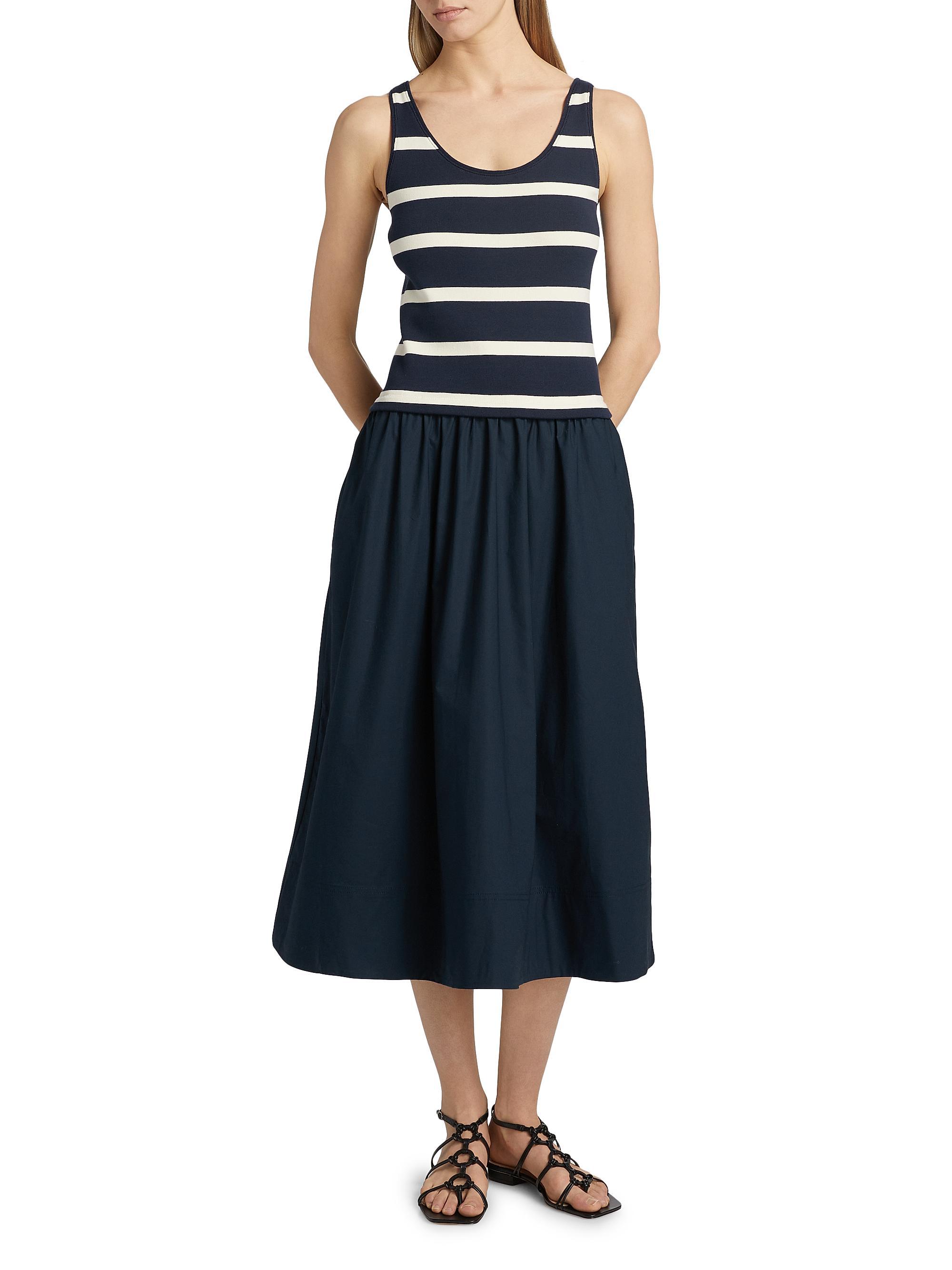 Click here for Tanya Taylor Womens Amber Striped Stretch-Cotton M... prices