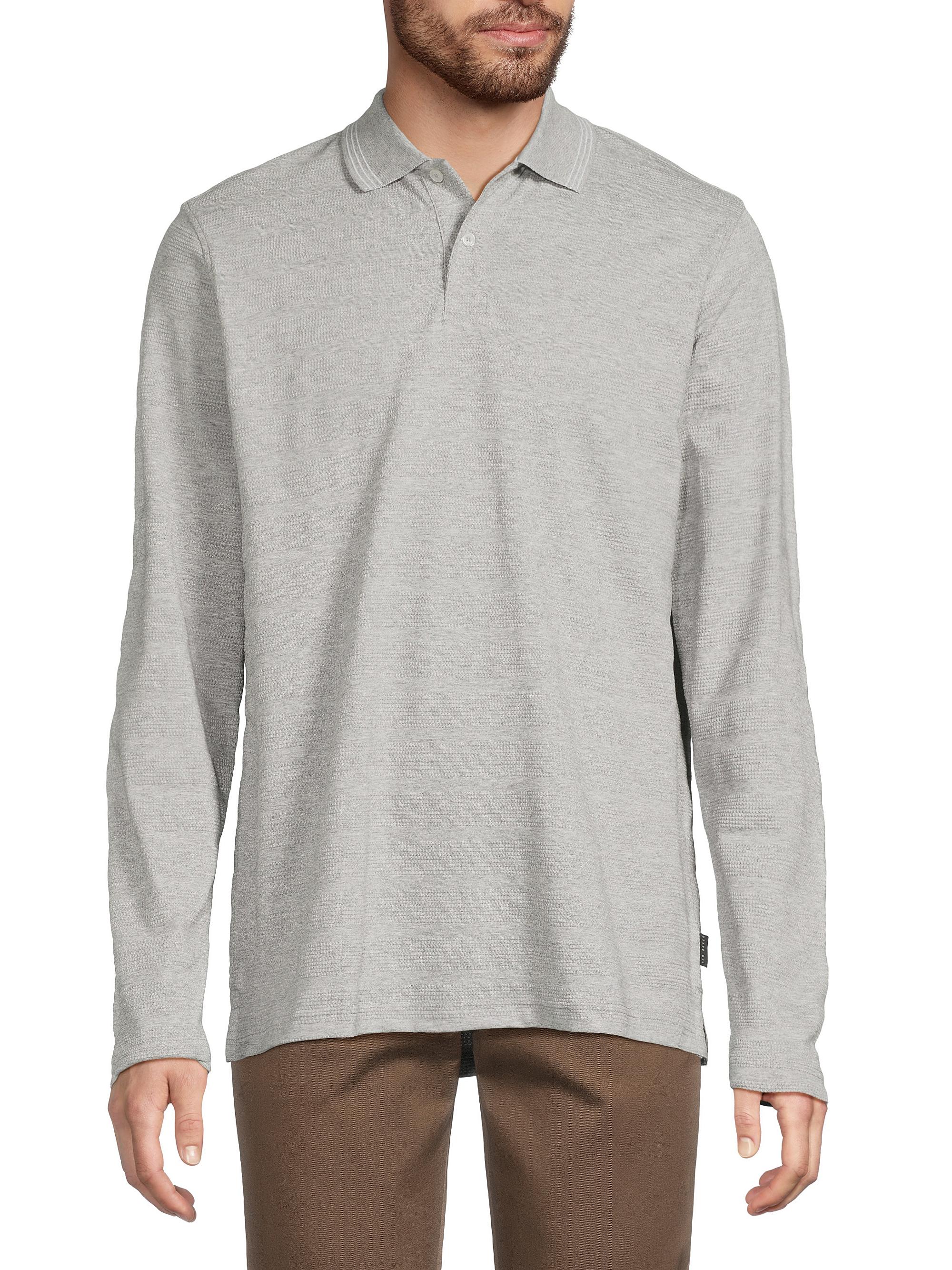 Click here for Ted Baker Mens Cotton-Blend Polo Shirt - Grey Heat... prices