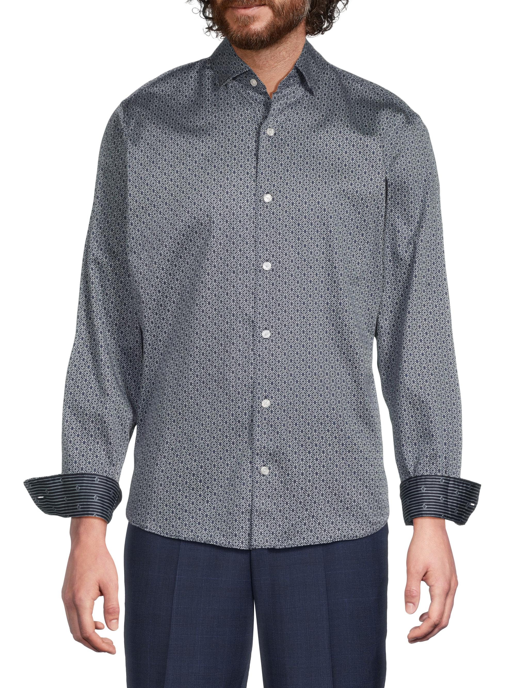 Click here for Ted Baker Mens Soren Geometric Stretch-Cotton Shir... prices