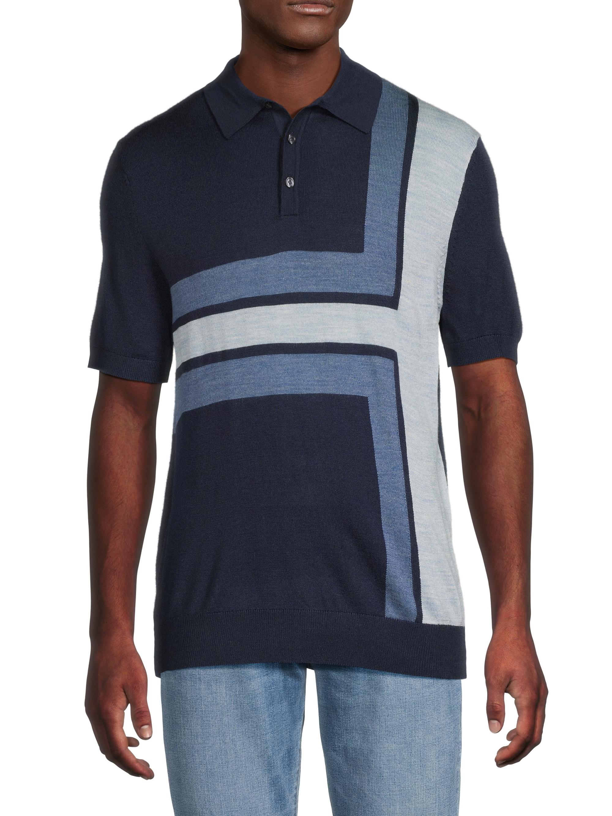 Click here for Ted Baker Mens Intarsia Knit Merino Wool-Blend Pol... prices