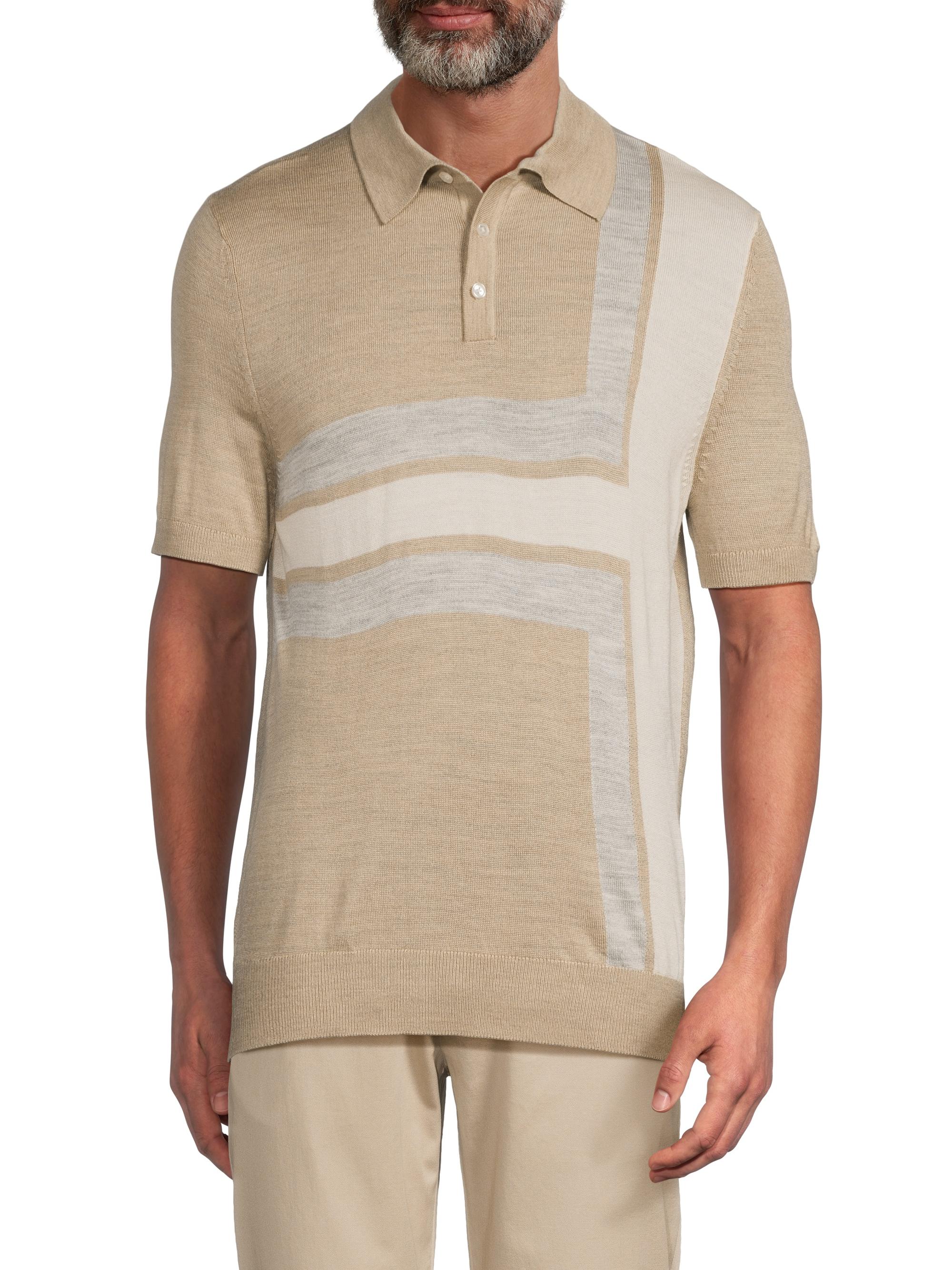 Click here for Ted Baker Mens Intarsia Knit Merino Wool-Blend Pol... prices