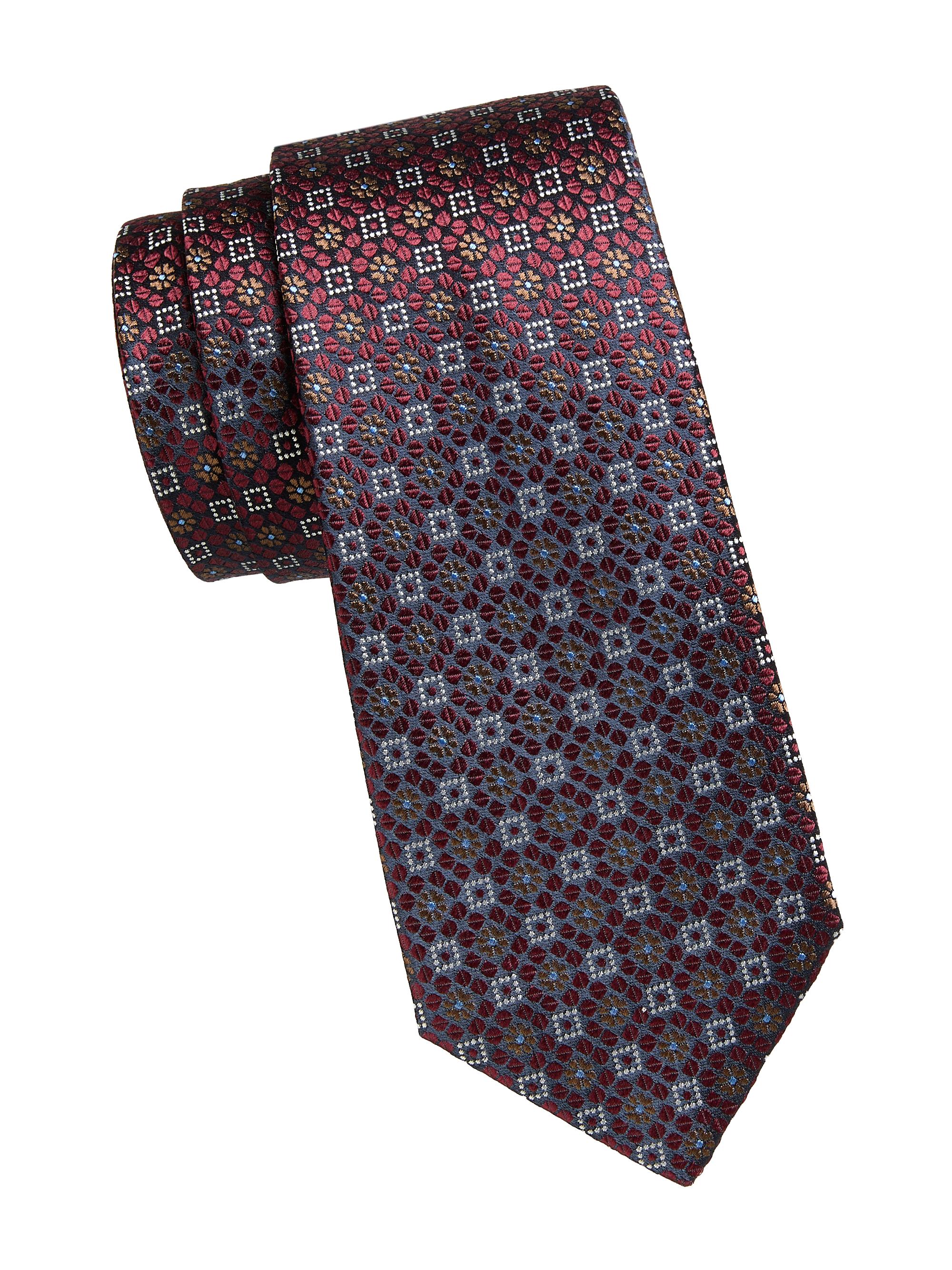 Click here for Canali Mens Medallion Silk Tie - Wine prices
