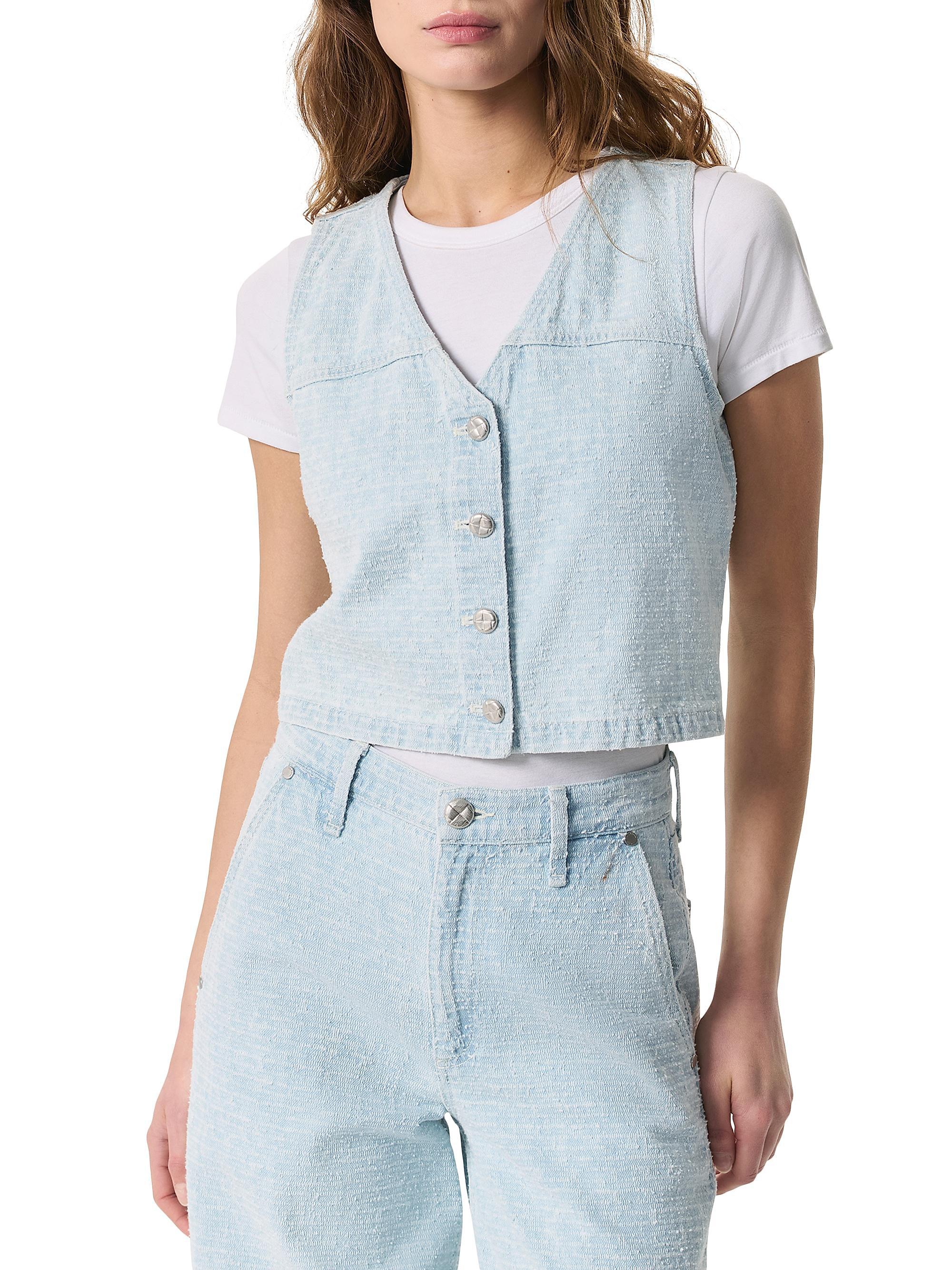 Click here for Rag & Bone Womens Juliana Cropped Denim Vest - Sky... prices