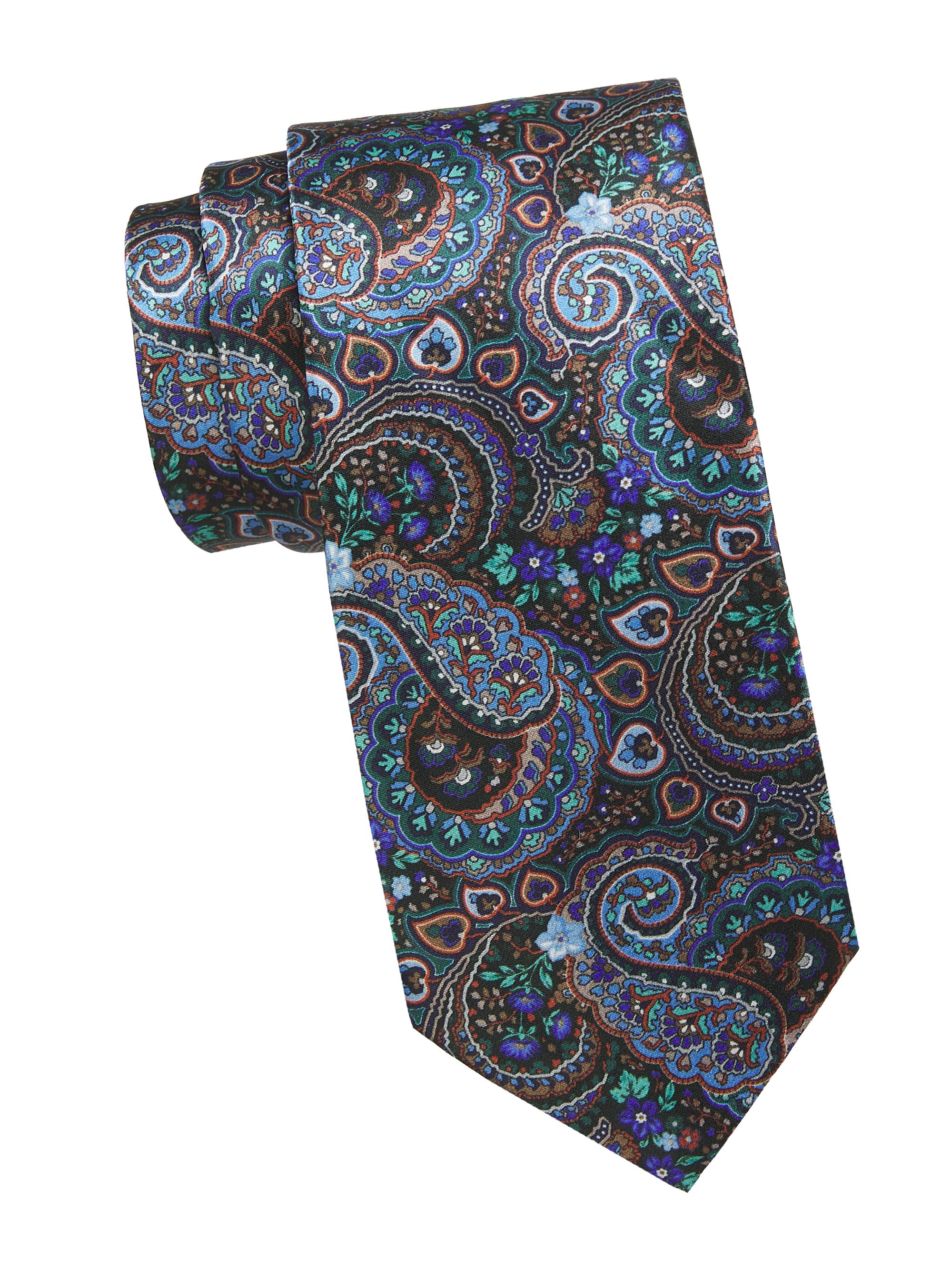 Click here for Robert Graham Mens Paisley Silk Tie - Green prices