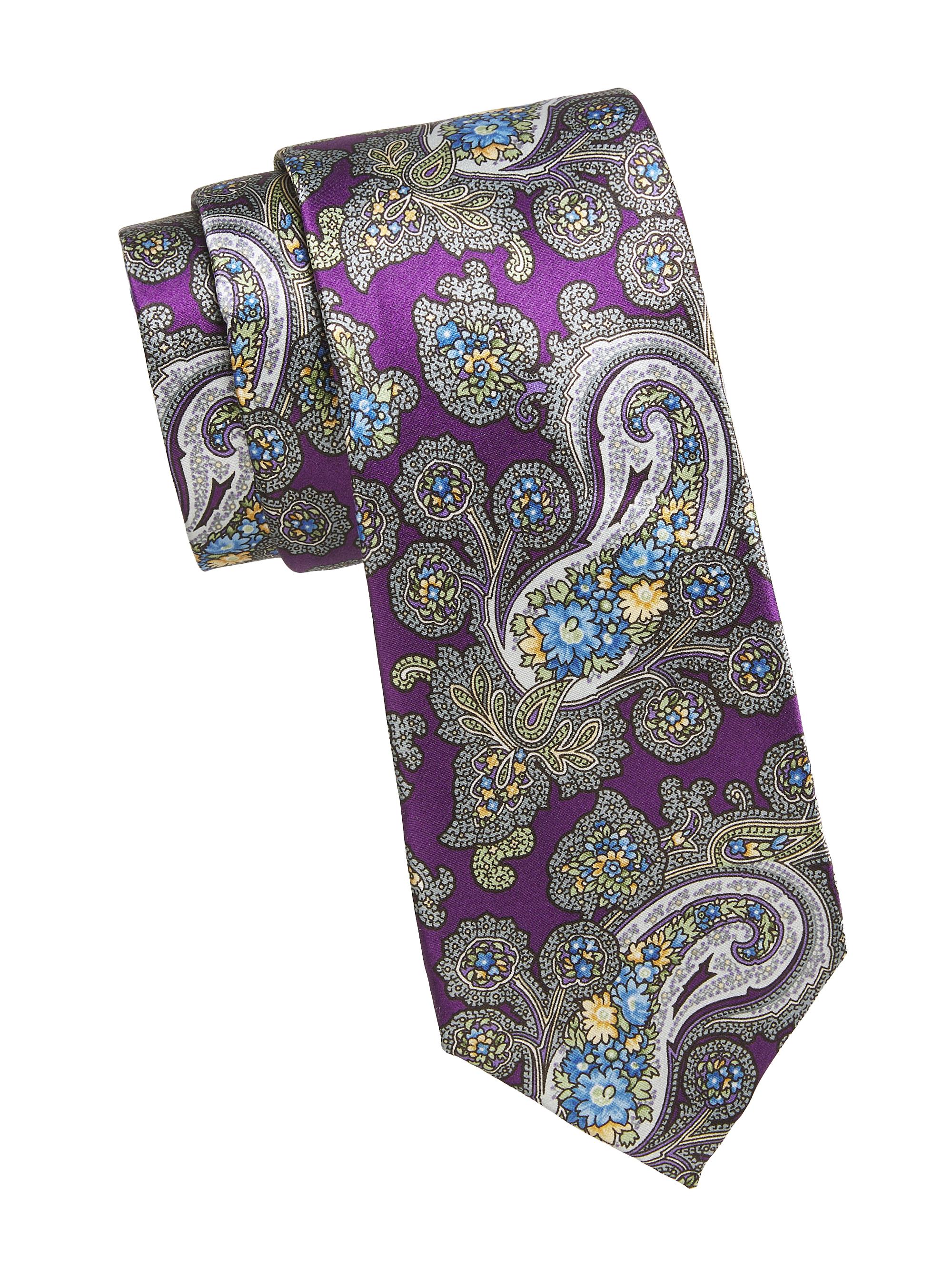 Click here for Robert Graham Mens Paisley Silk Tie - Purple prices