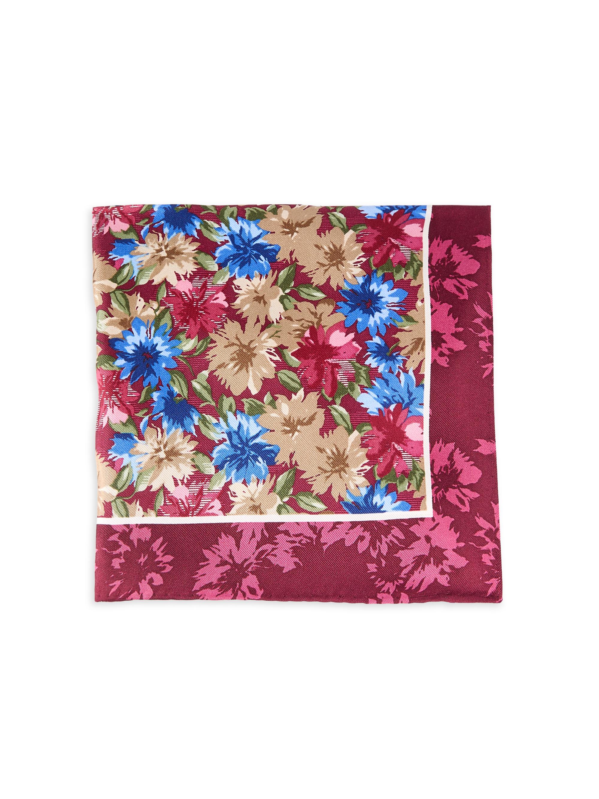 Click here for Robert Graham Mens Floral Silk Pocket Square - Bur... prices