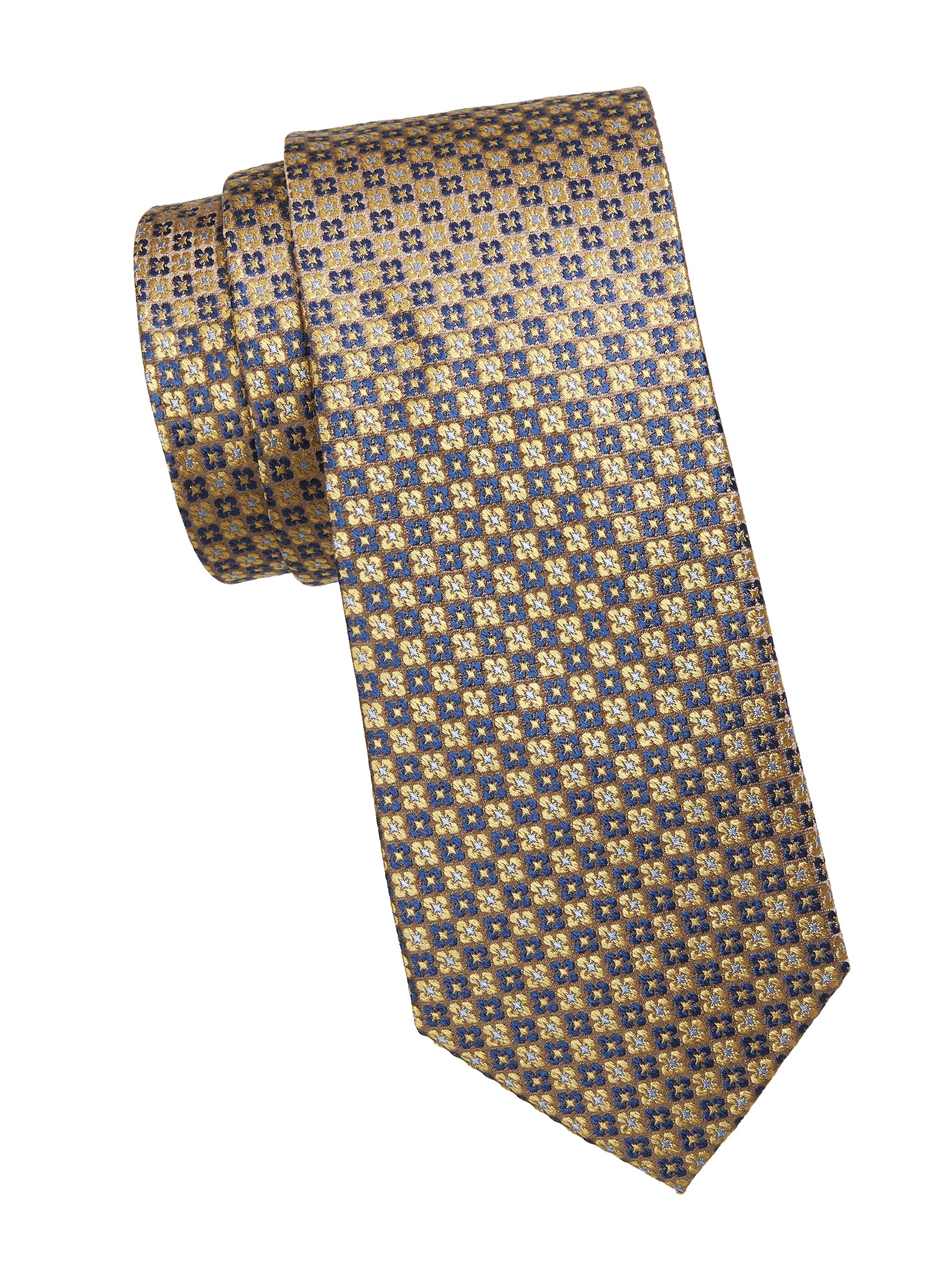 Click here for Saks Fifth Avenue Mens Mini Medallion Silk Tie - G... prices