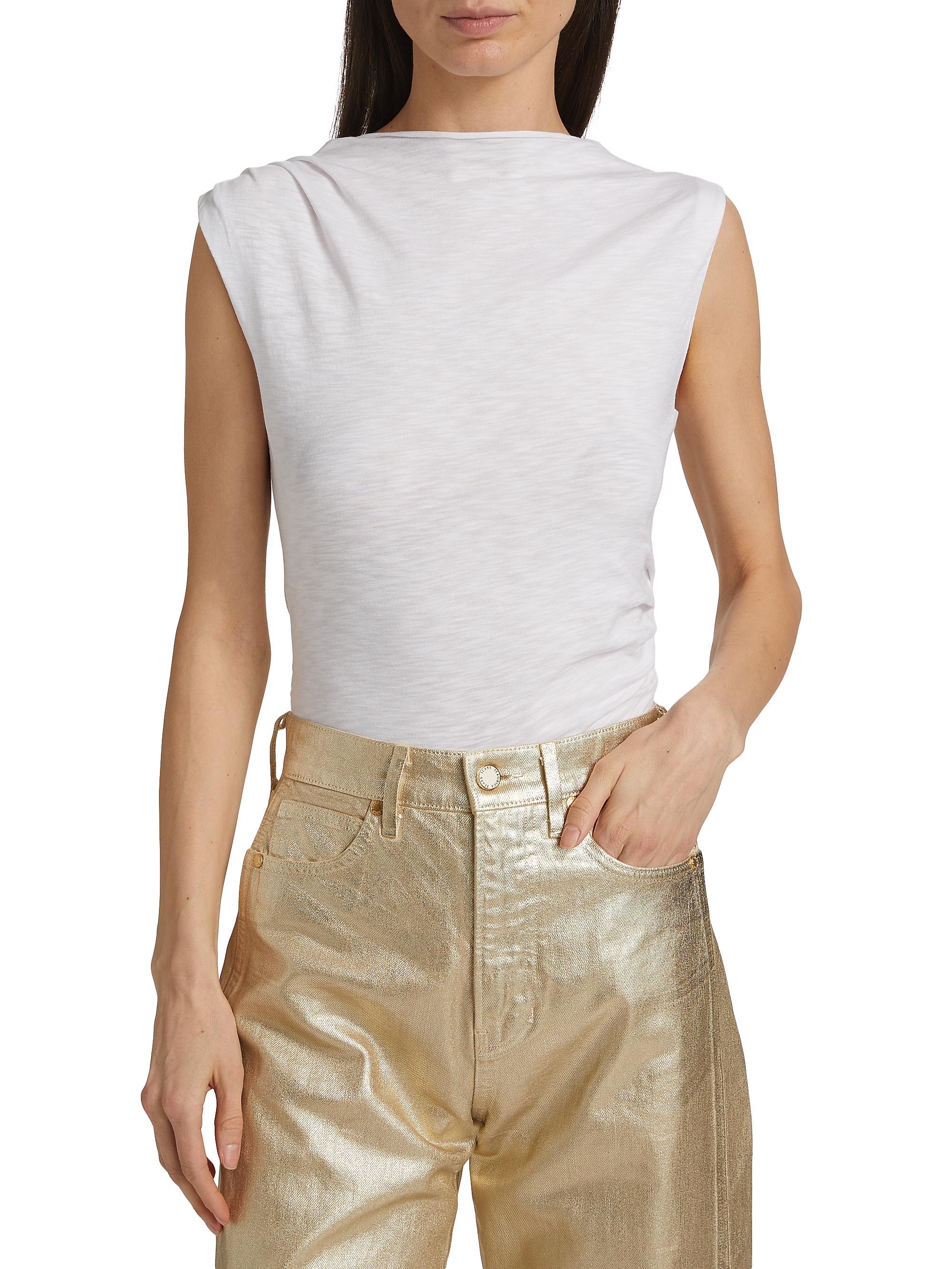 Click here for Veronica Beard Womens Brody Boatneck T-Shirt - Whi... prices