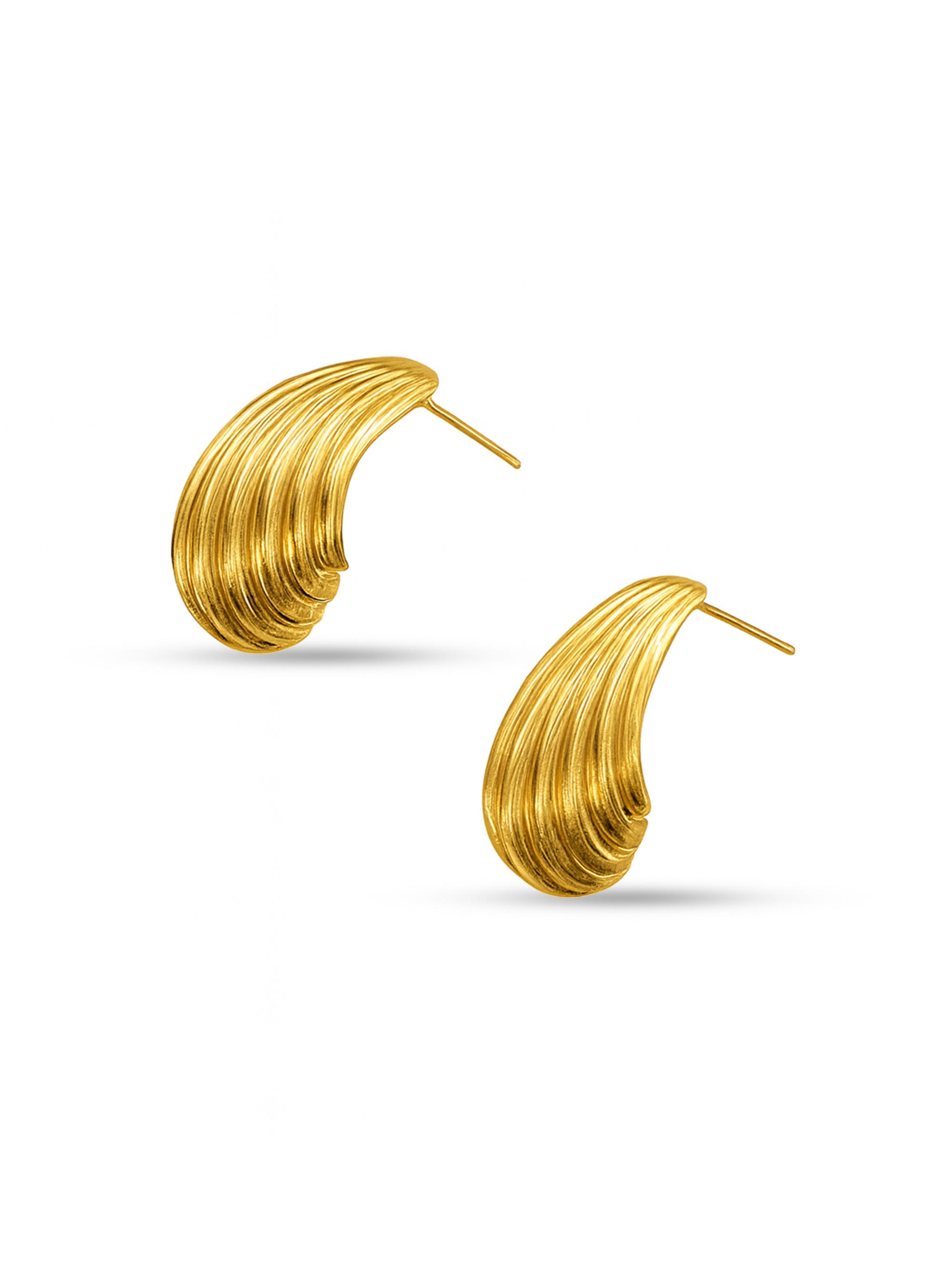 Click here for Fifth & Dune Womens Gold Wavy Hoop Earring - Yello... prices