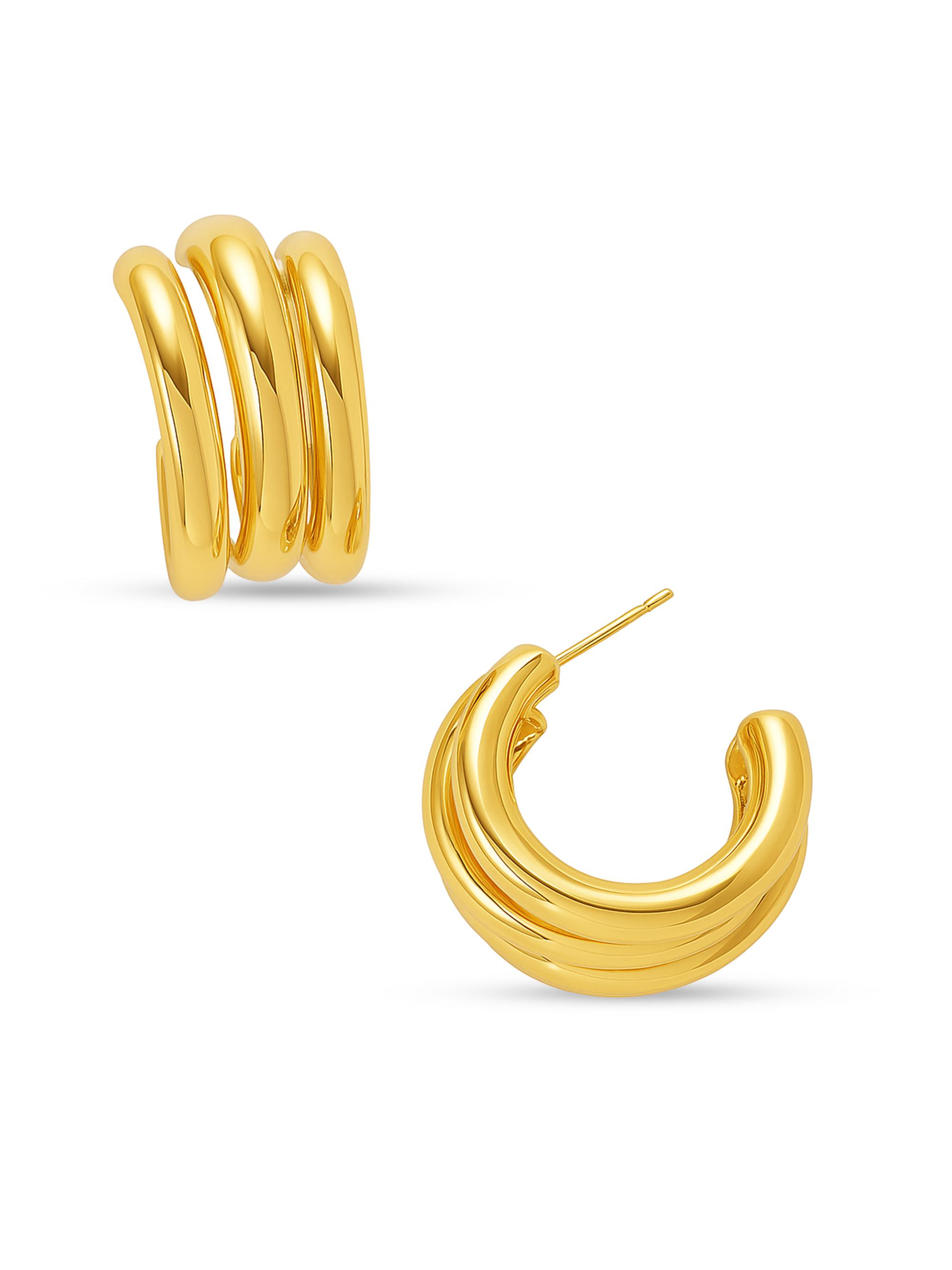 Click here for Fifth & Dune Womens Textured Hoop Earring - Yellow... prices