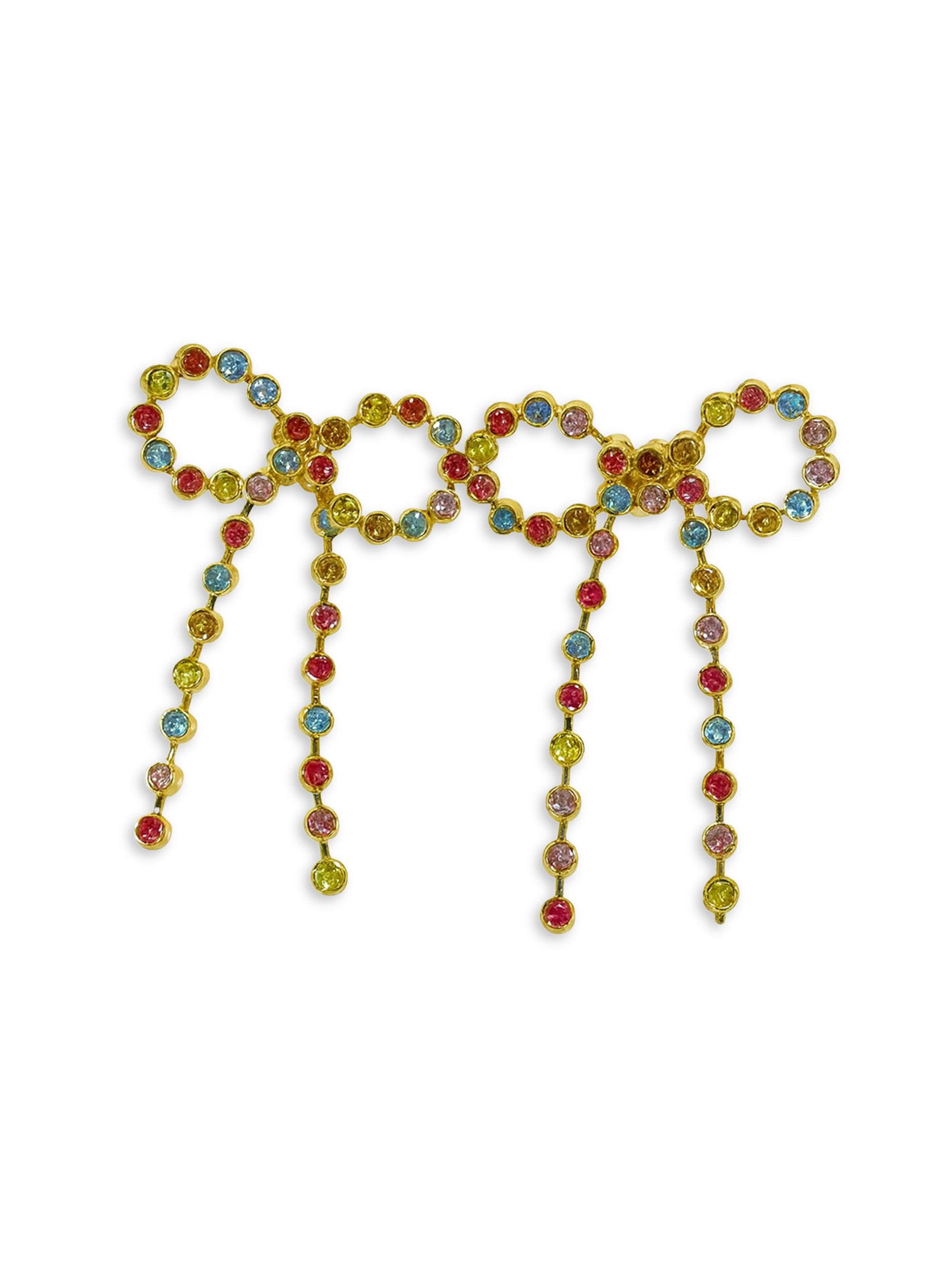 Click here for Fifth & Dune Womens Multi Rhinestone Bow Earring -... prices