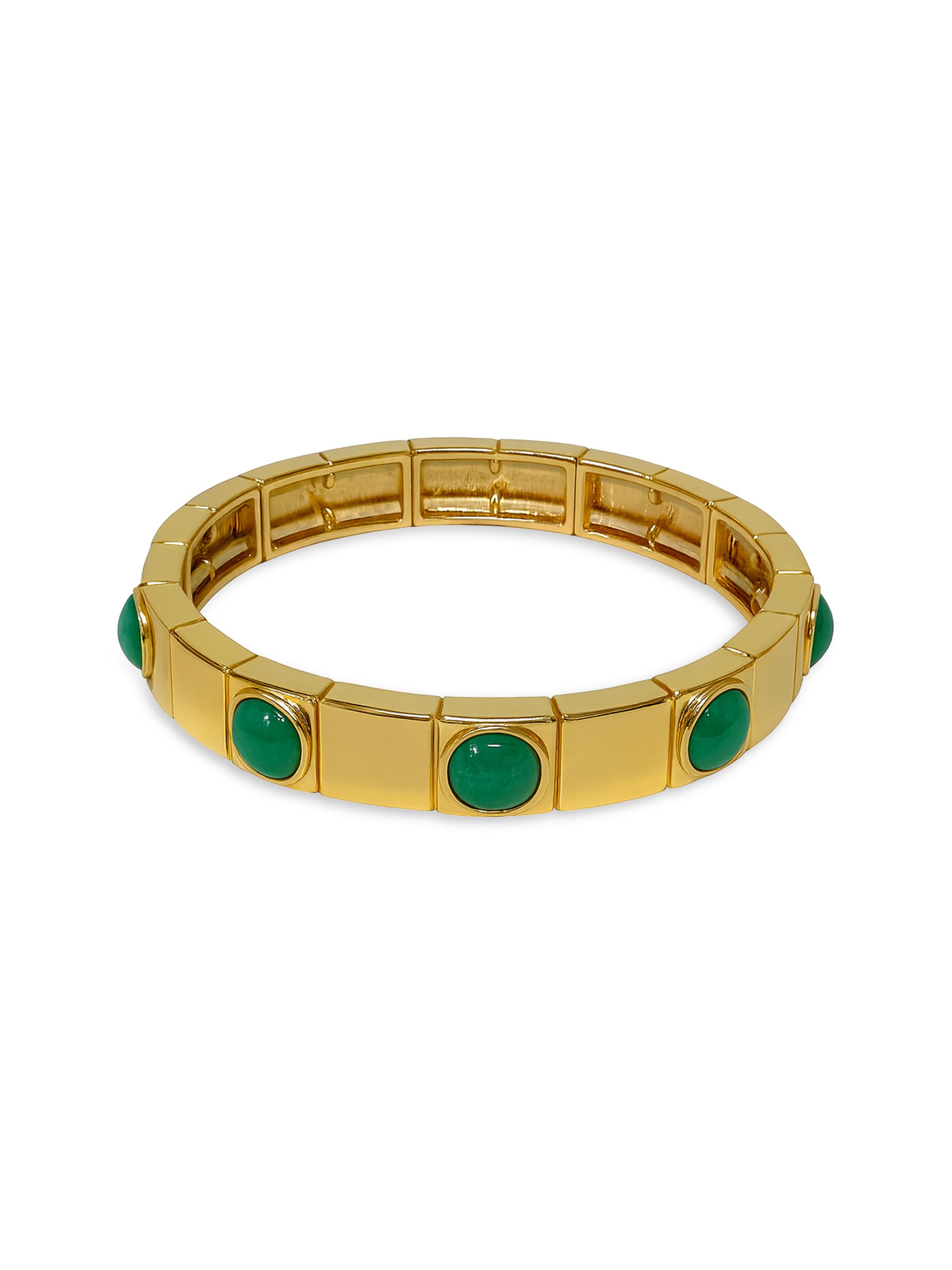Click here for Fifth & Dune Womens Goldtone & Malachite Tile Brac... prices