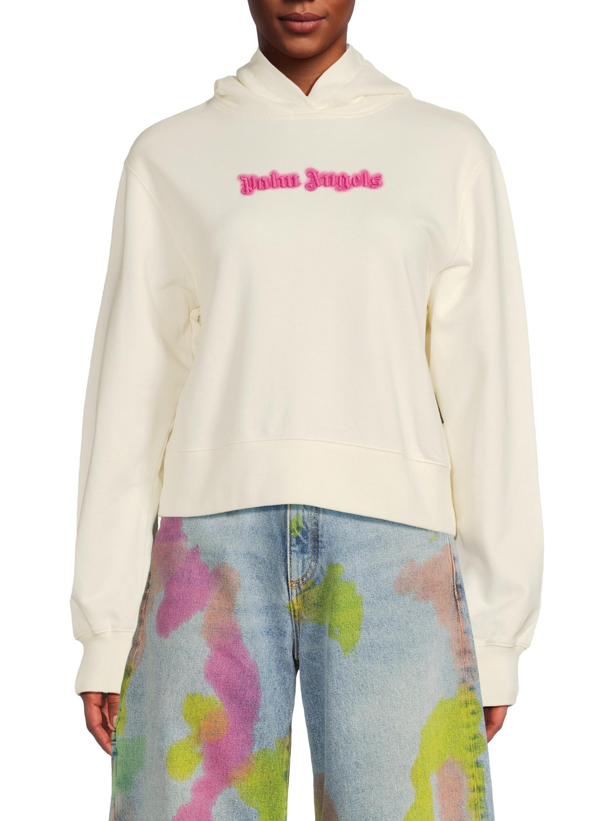 Click here for Palm Angels Womens Embroidered Logo Hooded Sweatsh... prices