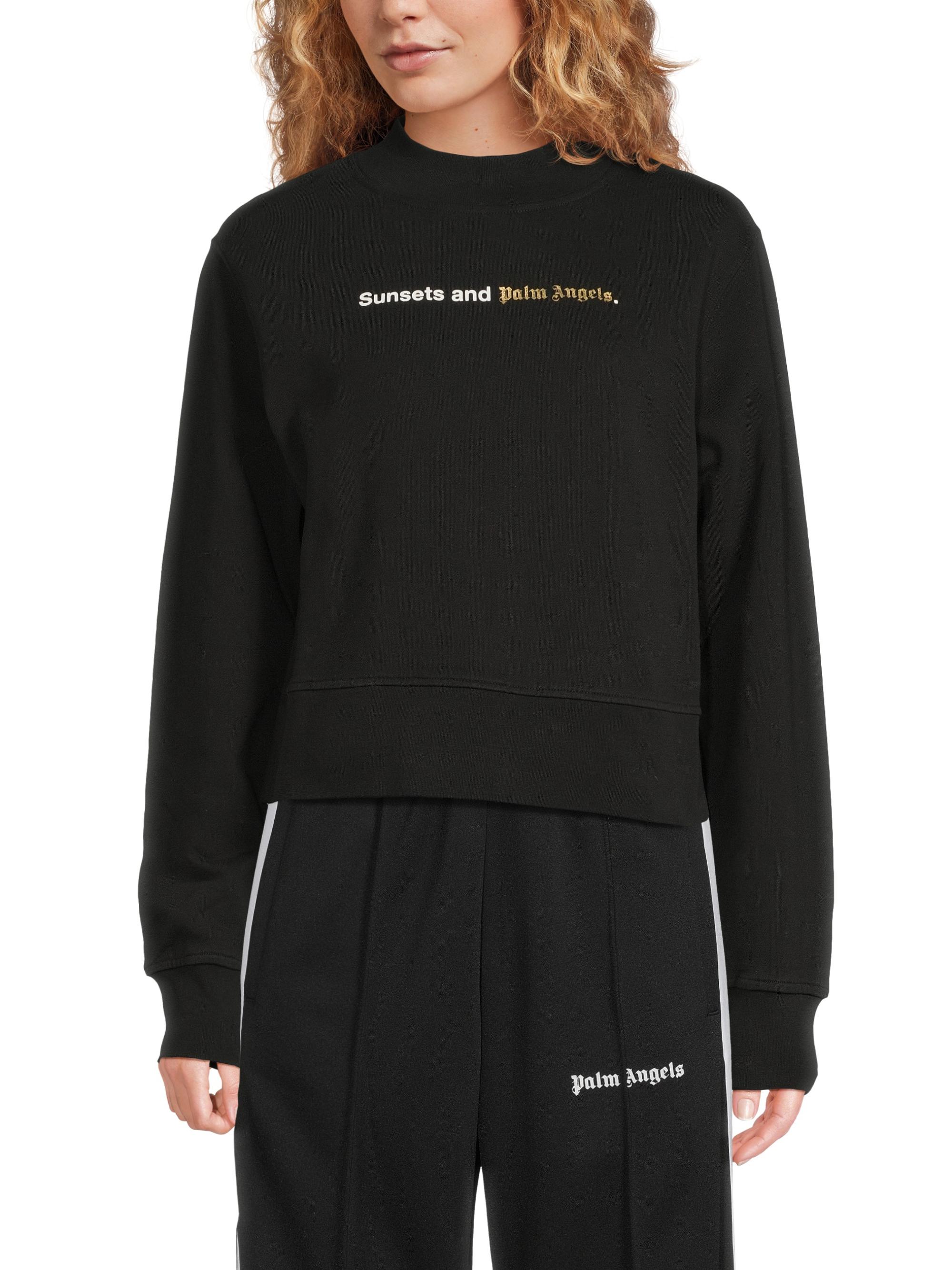 Click here for Palm Angels Womens Typographic Cotton Sweatshirt -... prices