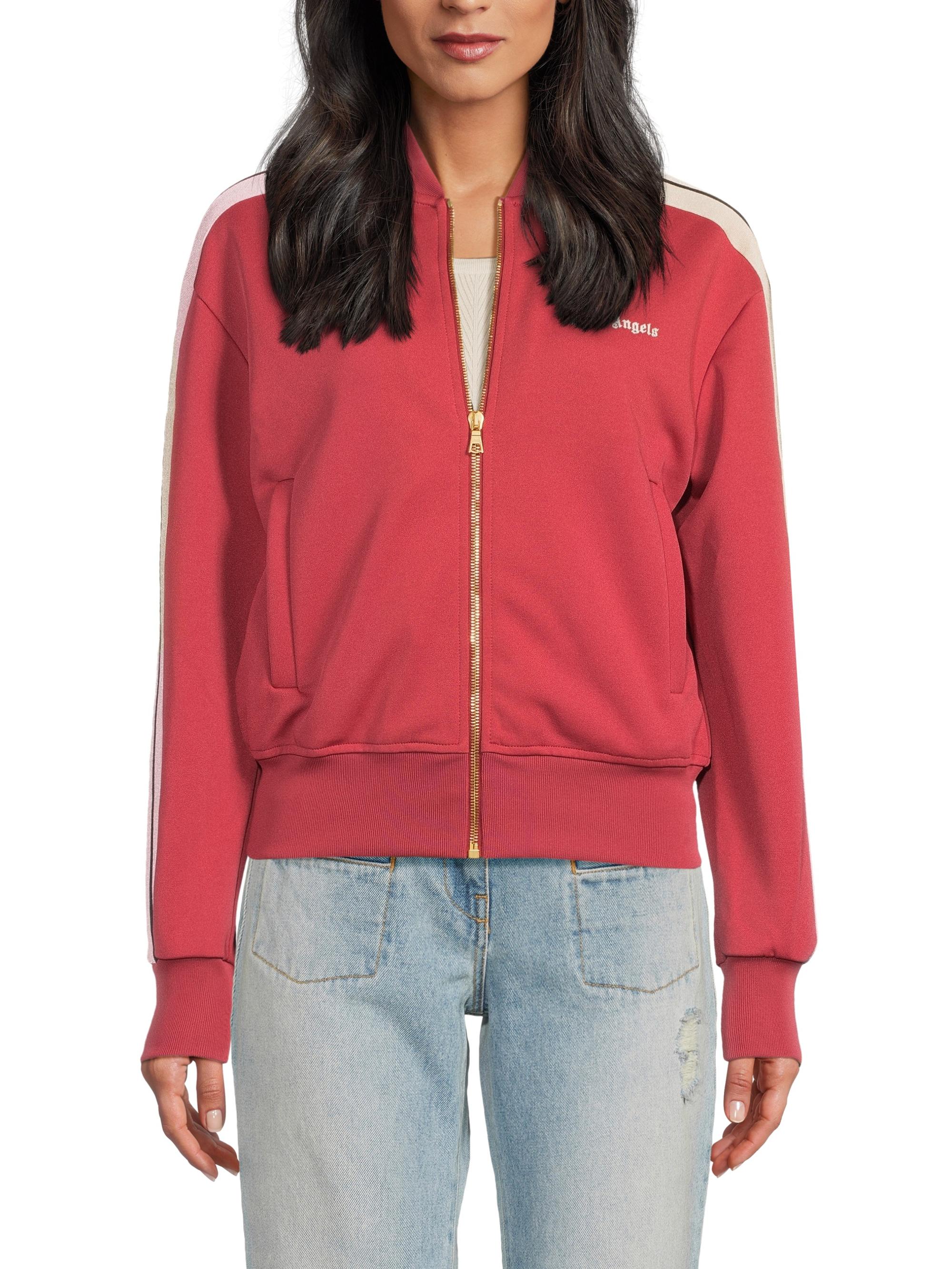 Click here for Palm Angels Womens Logo-Stripe Zip-Front Track Jac... prices