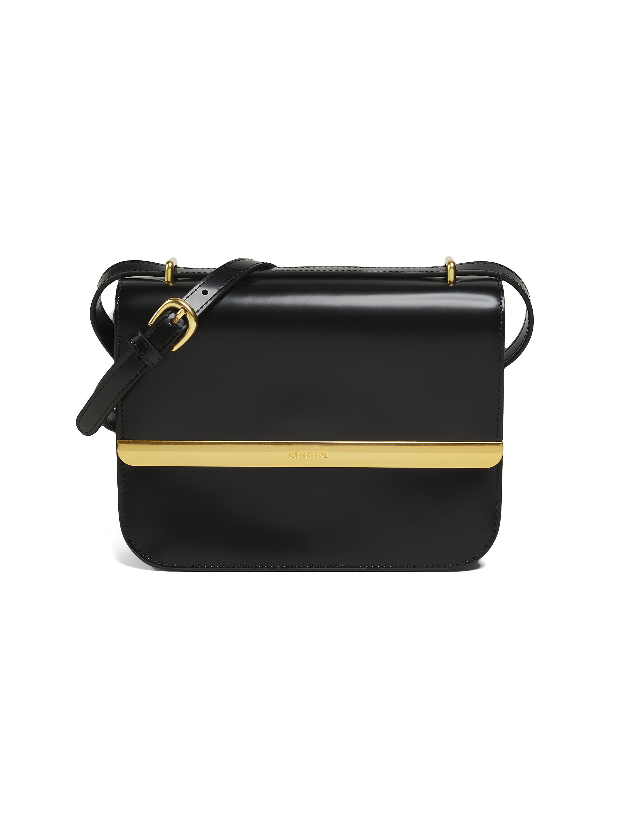 Click here for Simkhai Womens Leather Flap Crossbody Bag - Black prices