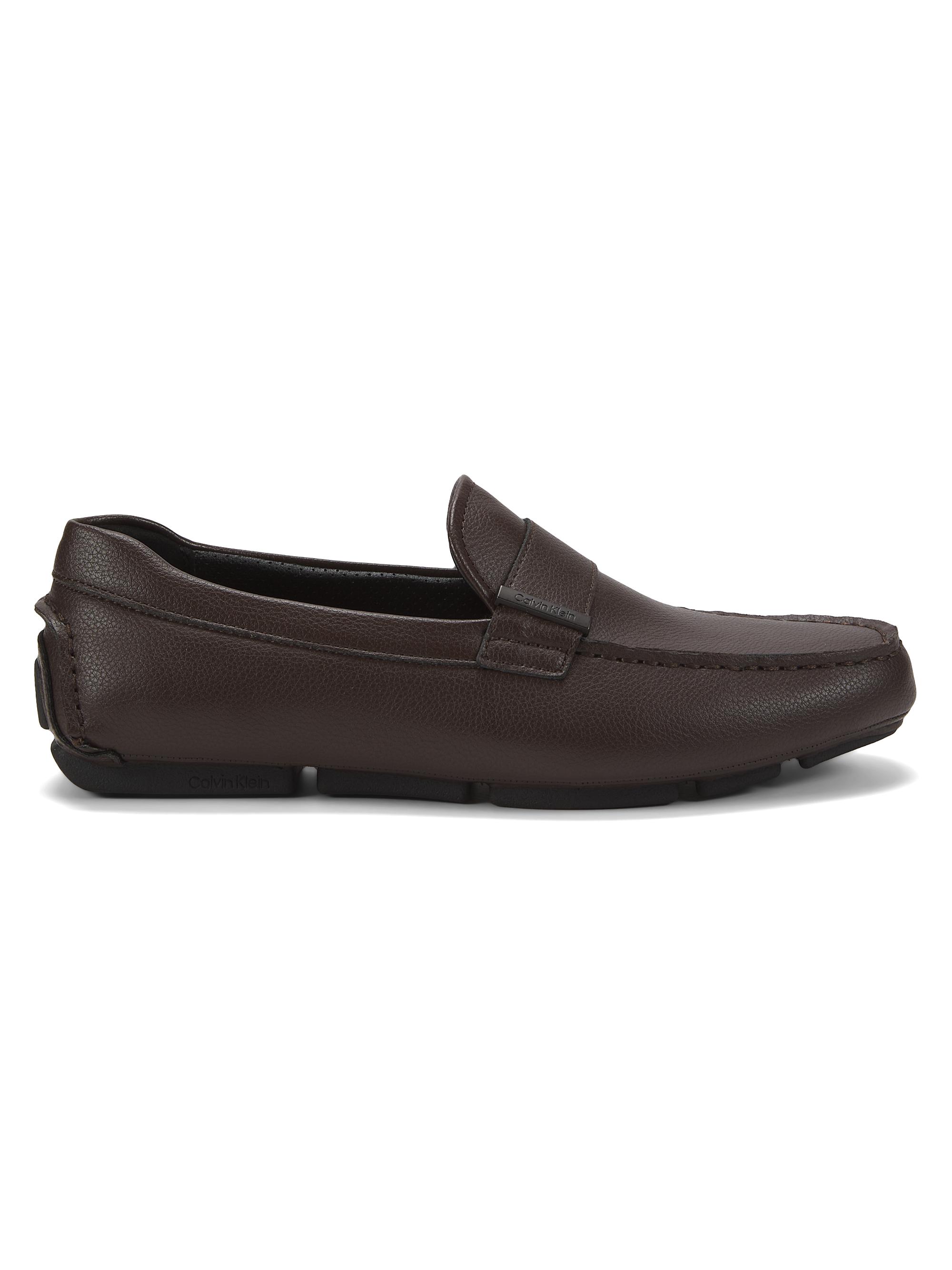 Click here for Calvin Klein Mens Moc-Toe Driving Loafers - Dark B... prices