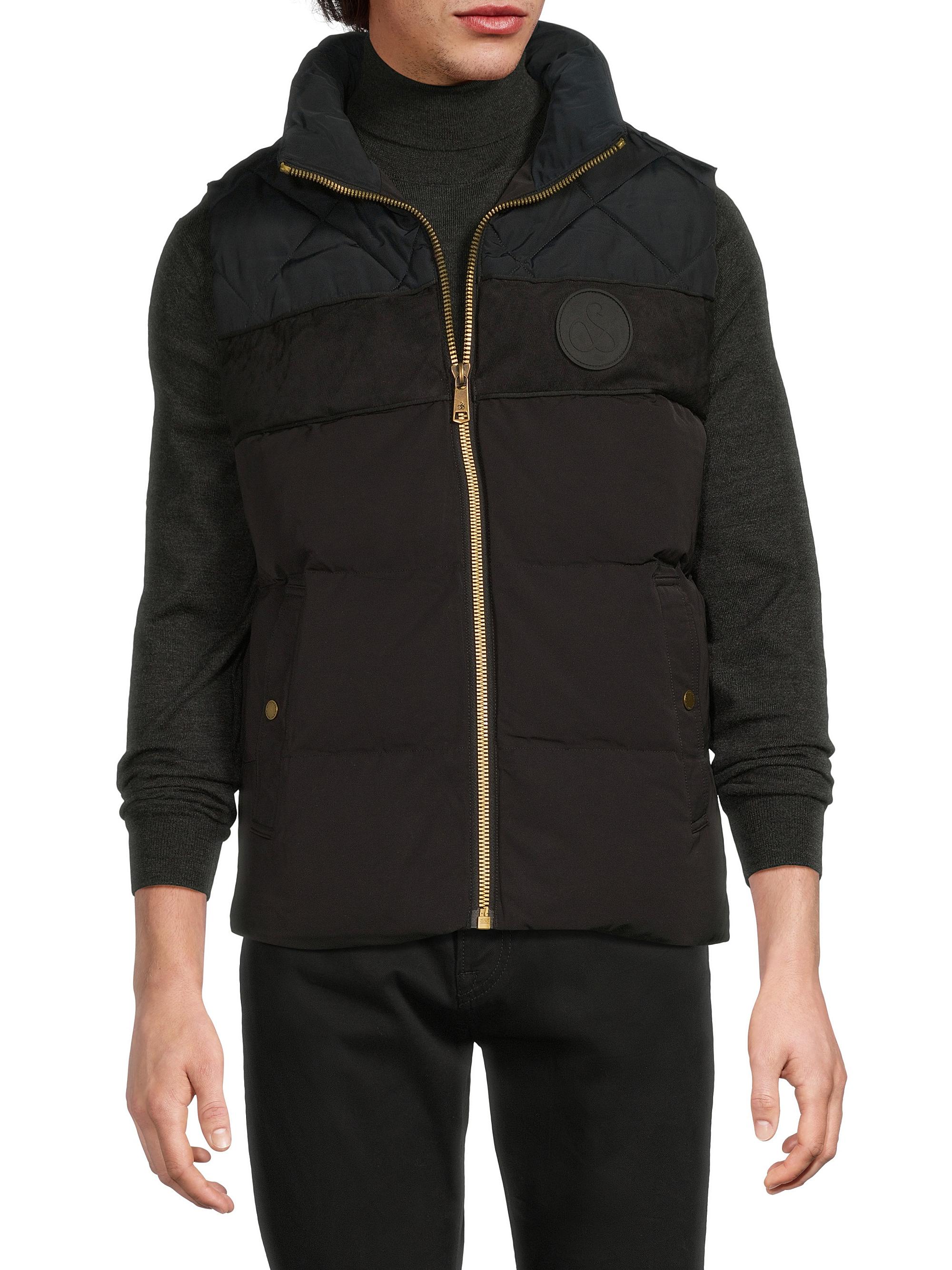 Click here for Scotch & Soda Mens Ovela Quilted Puffer Vest - Bla... prices