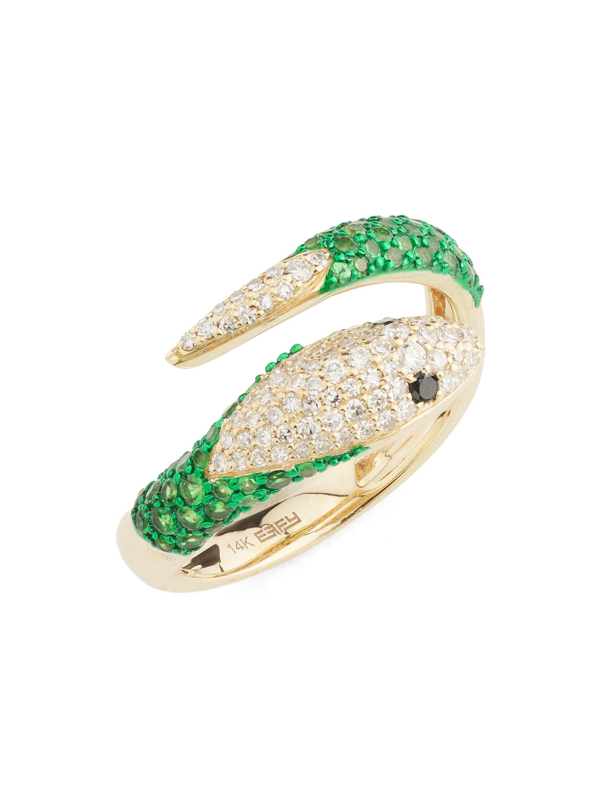 Click here for Effy Womens 14K Yellow Gold  Tsavorite & 0.34 TCW... prices