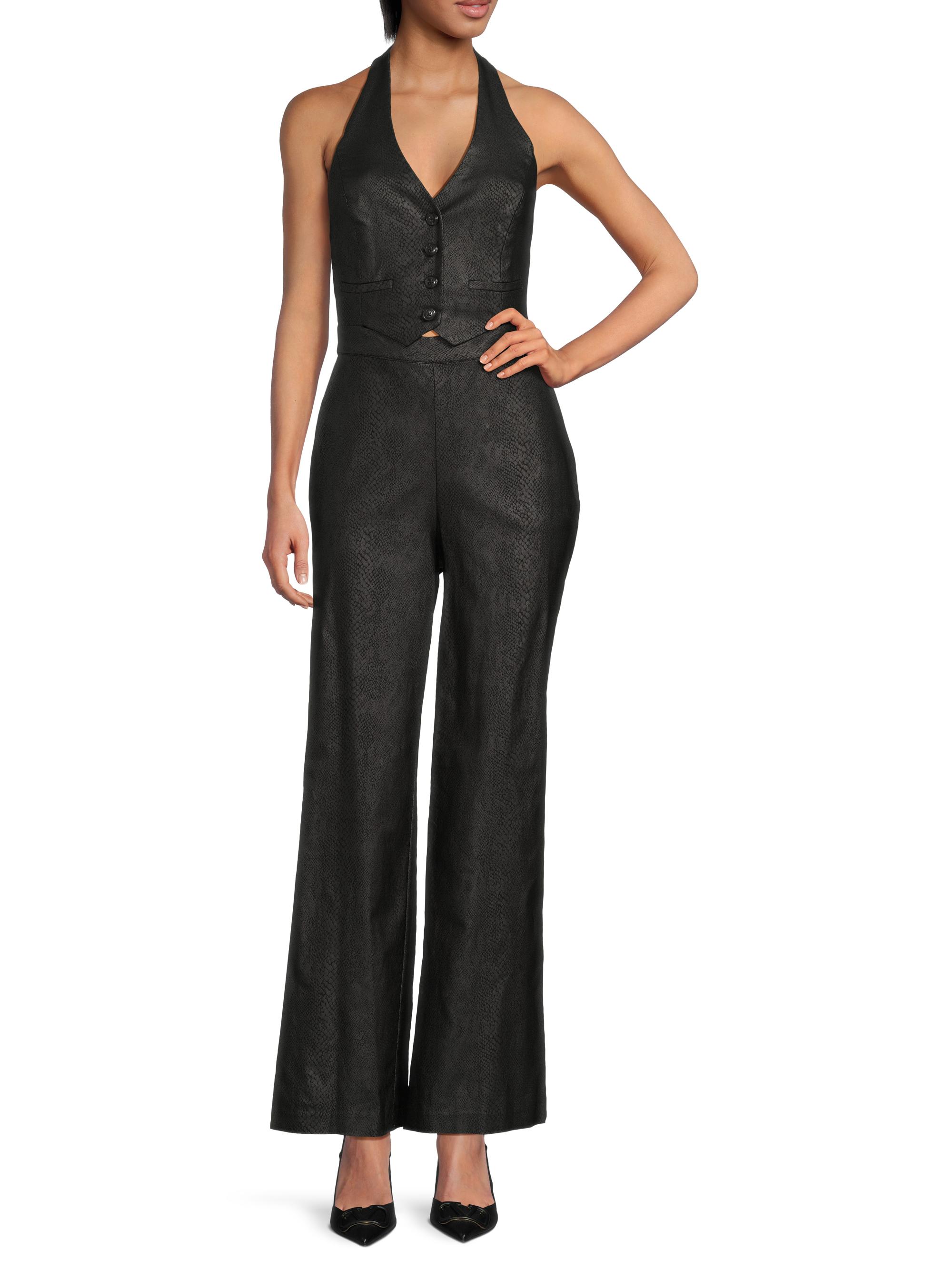 Click here for Bcbg Womens Halter Button-Front Stretch Jumpsuit -... prices