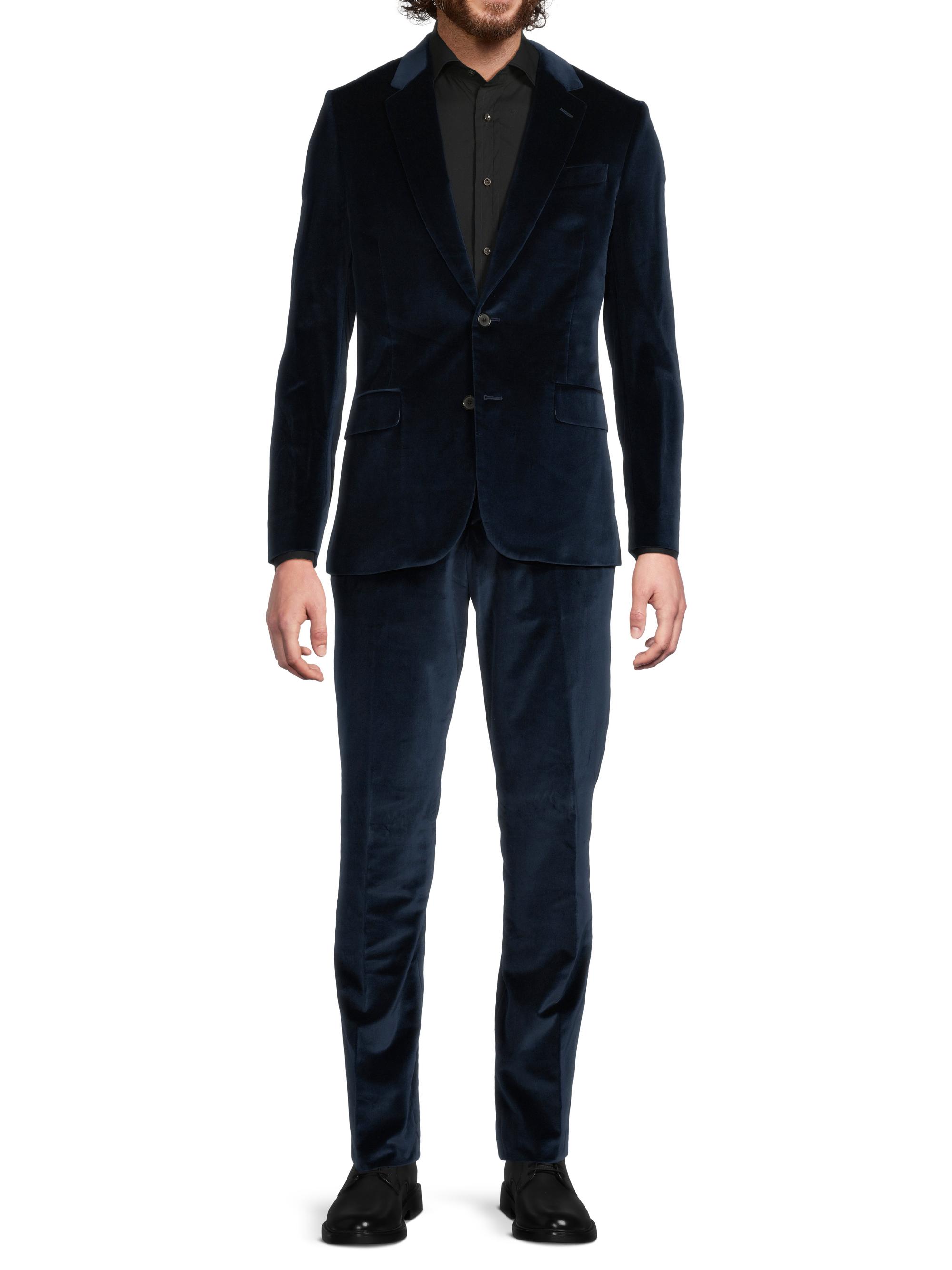 Click here for Paul Smith Mens Velvet Tailored-Fit Suit - Inky Bl... prices